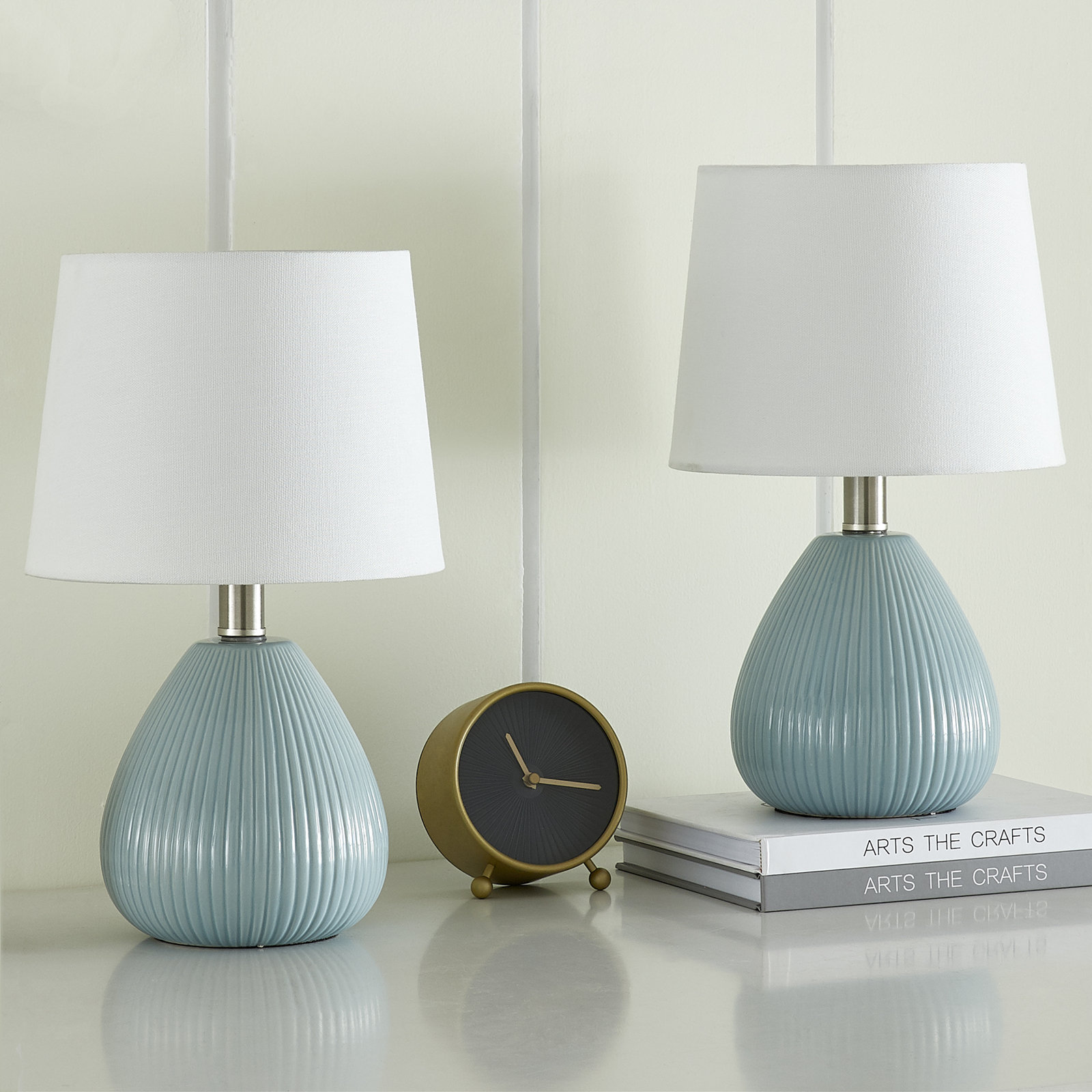 Mack & Milo™ Novack 14.5" Ceramic Table Lamp Set - Small Coastal Modern ...