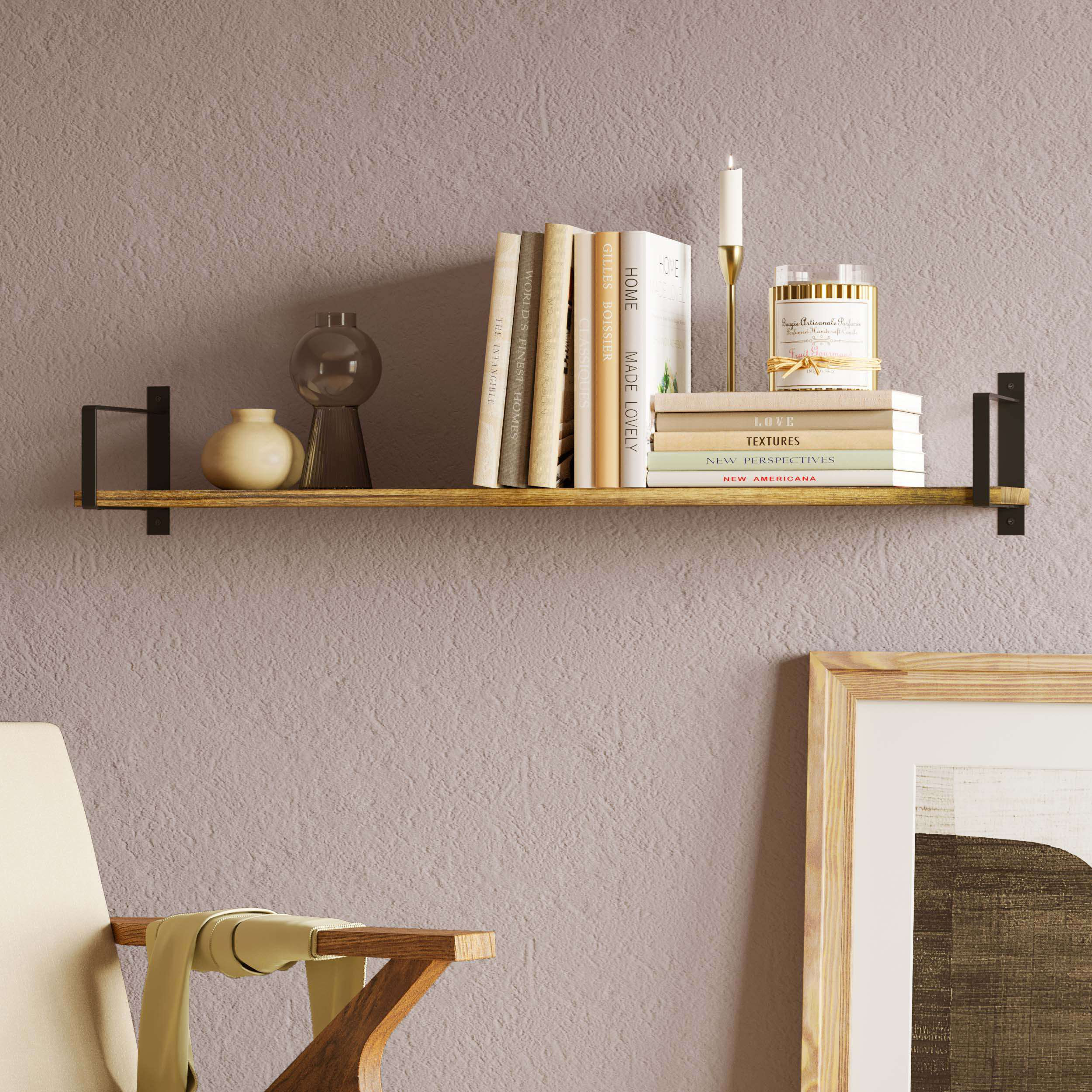 Millwood Pines 36 inch Floating Shelves, Book Shelves for Living Room ...