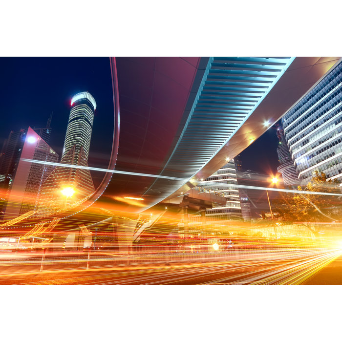 17 Stories The Light Trails by Snvv - Wrapped Canvas Photograph ...