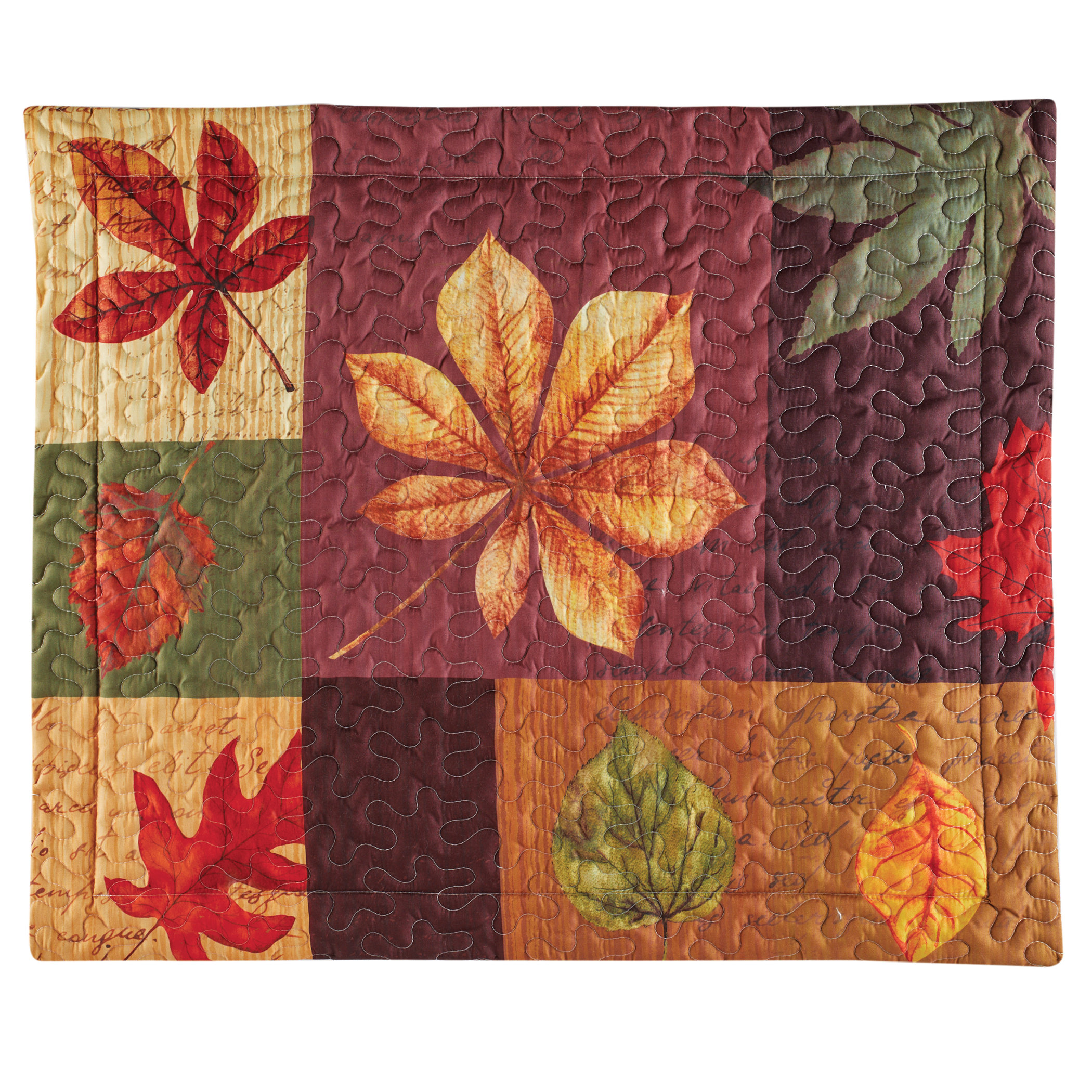 Winston Brands Beautiful Fall Leaves Color Block Pillow Sham | Wayfair