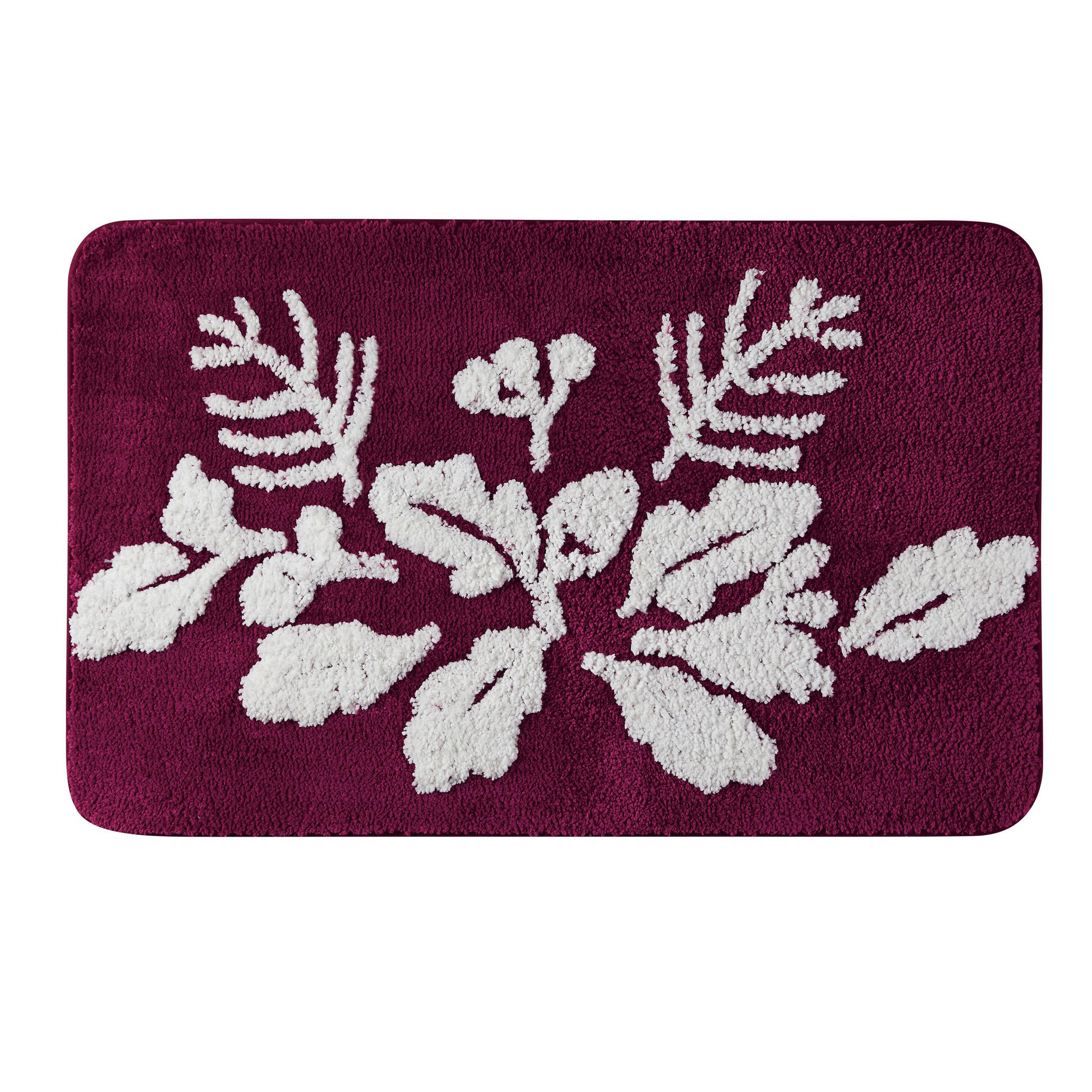 The Holiday Aisle® Home Karis Maroon Tufted Holiday Bath Rug, 20" | Wayfair