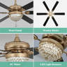 Cusp Barn 65 Inch Gorgeous Crystal Ceiling Fan With Lights And Remote ...
