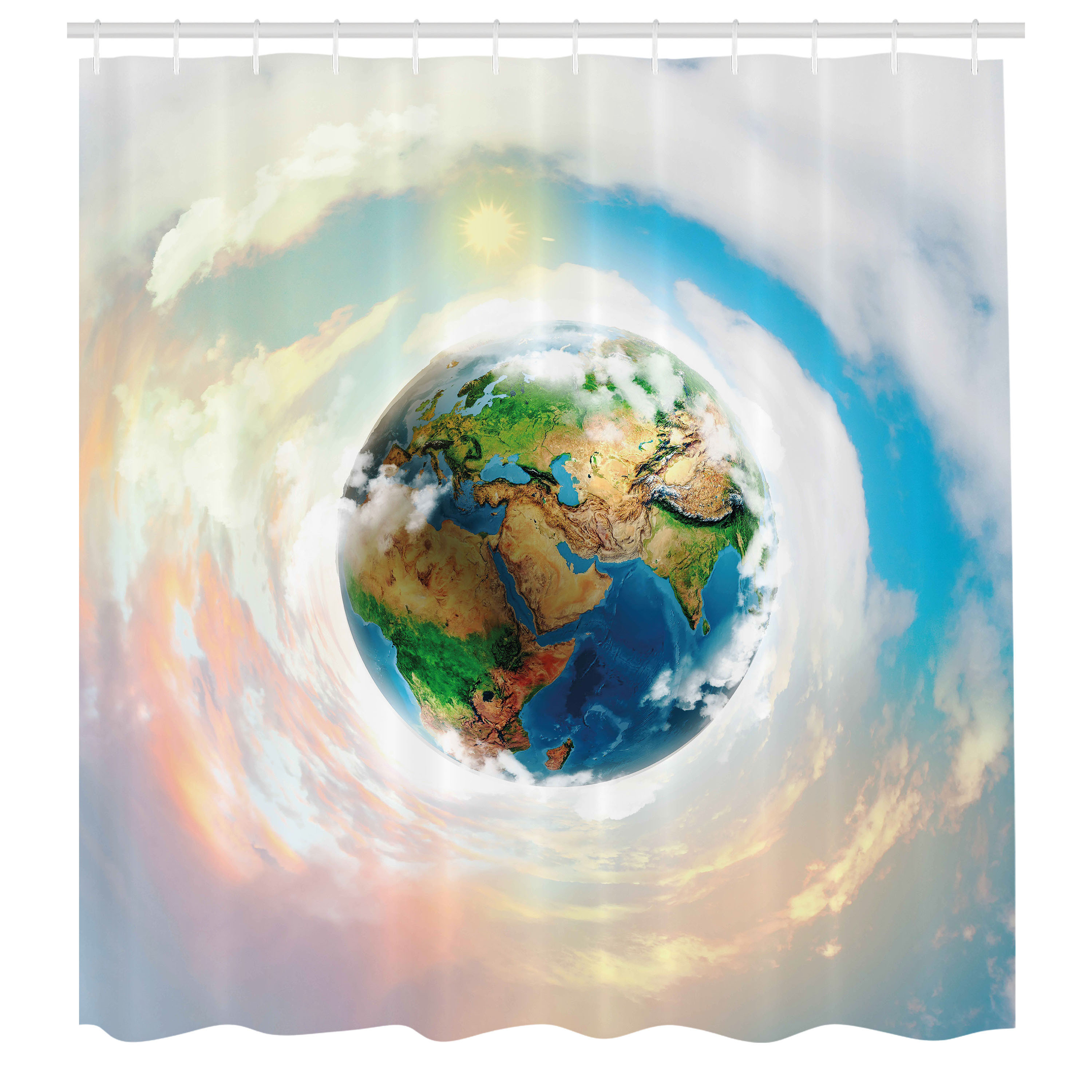 Dakota Fields Earth Shower Curtain Vibrant Planet Continents Multicolor ...