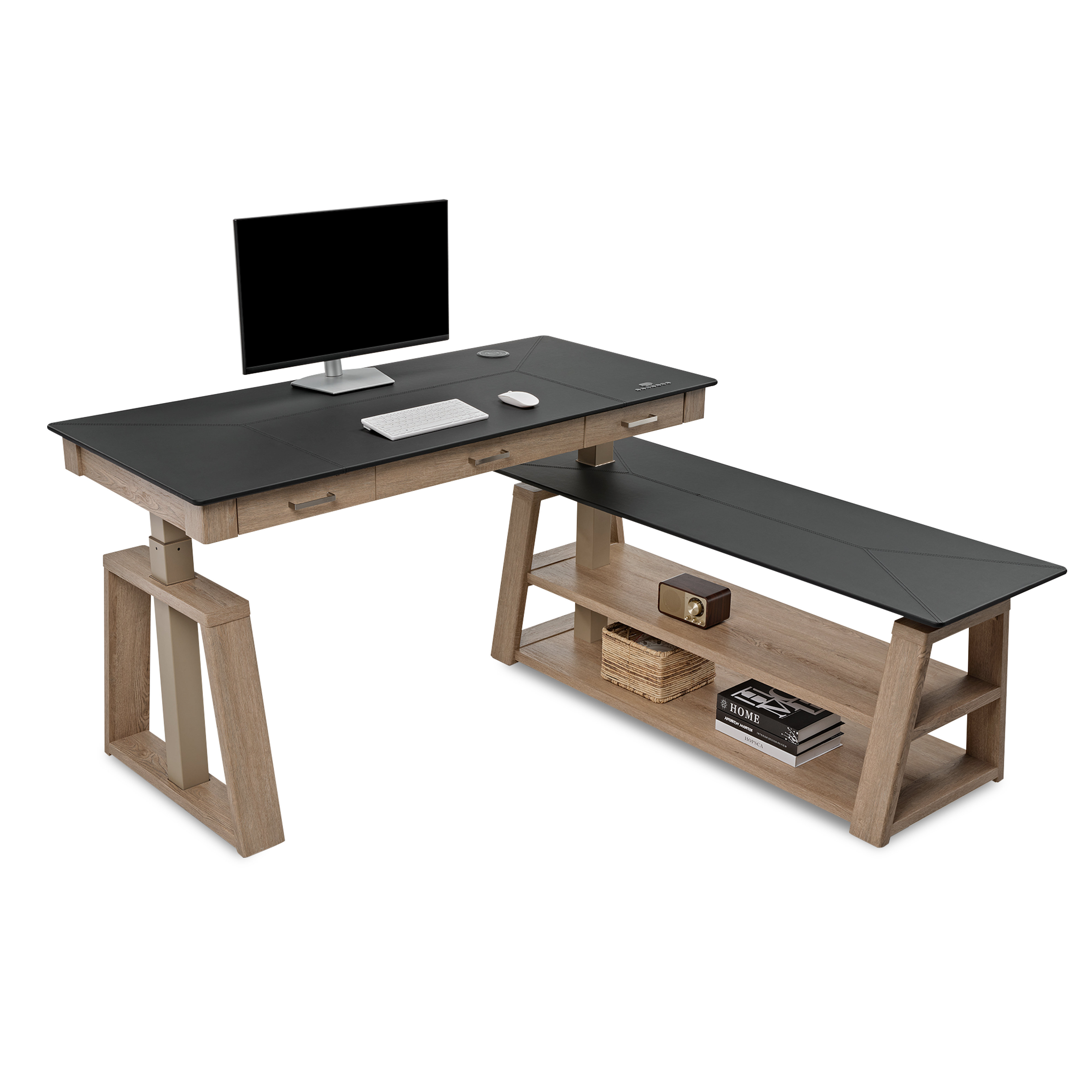 Wade Logan® Catya 60'' W Height Adjustable L-Shaped Executive Desk ...