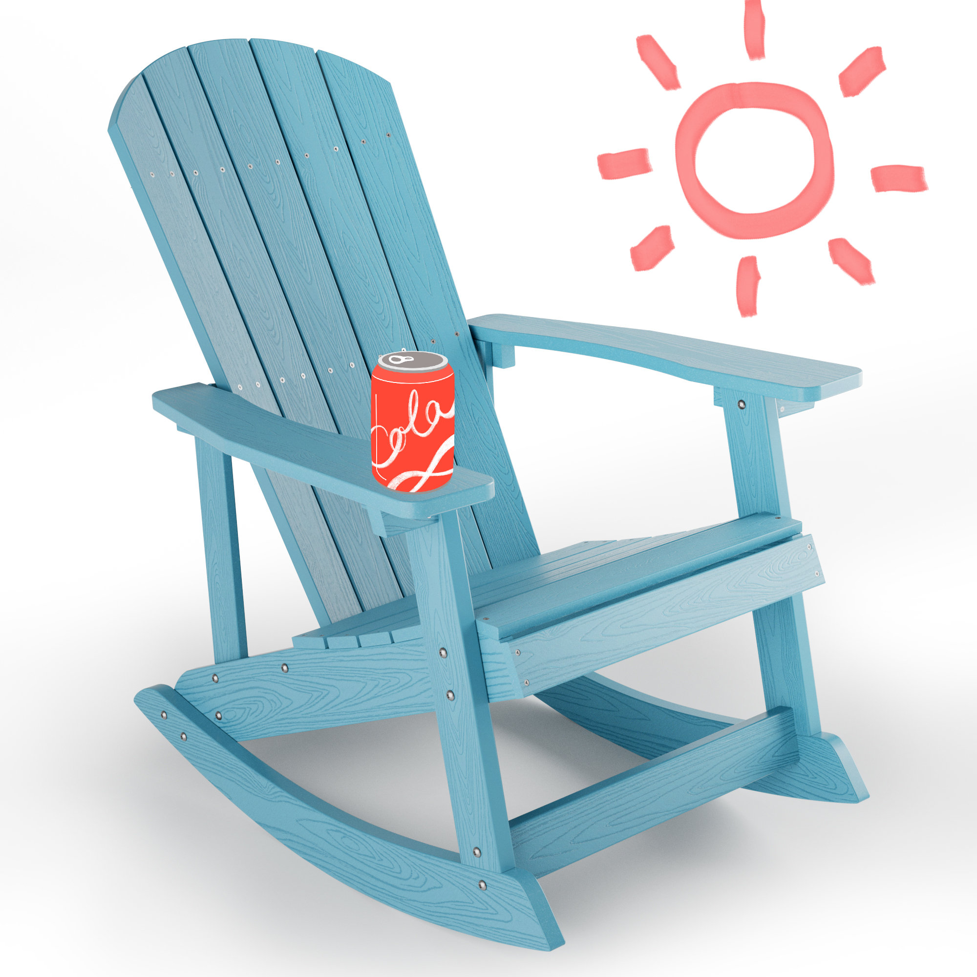 Highland Dunes Outdoor Rocking Chair,Adirondack Rocking Chair,Patio ...