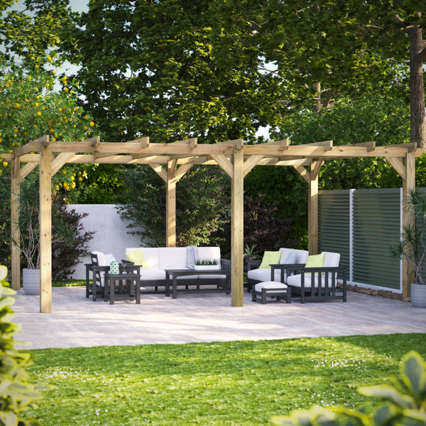 Powersheds Timber Pressure Treated Pergola | Wayfair.co.uk