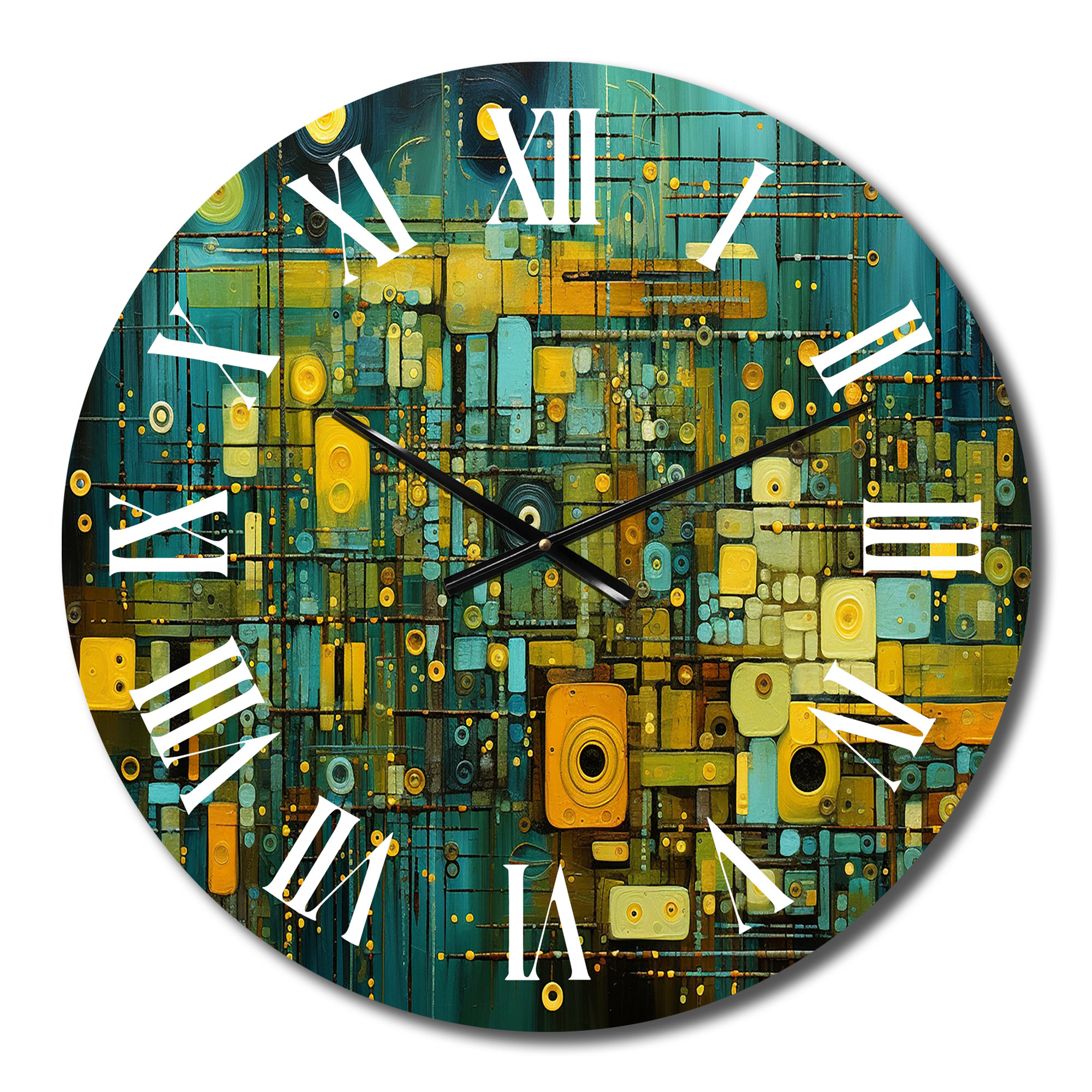 Design Art Smooth Inner Fire Retro Geometric Collage II Metal Wall ...