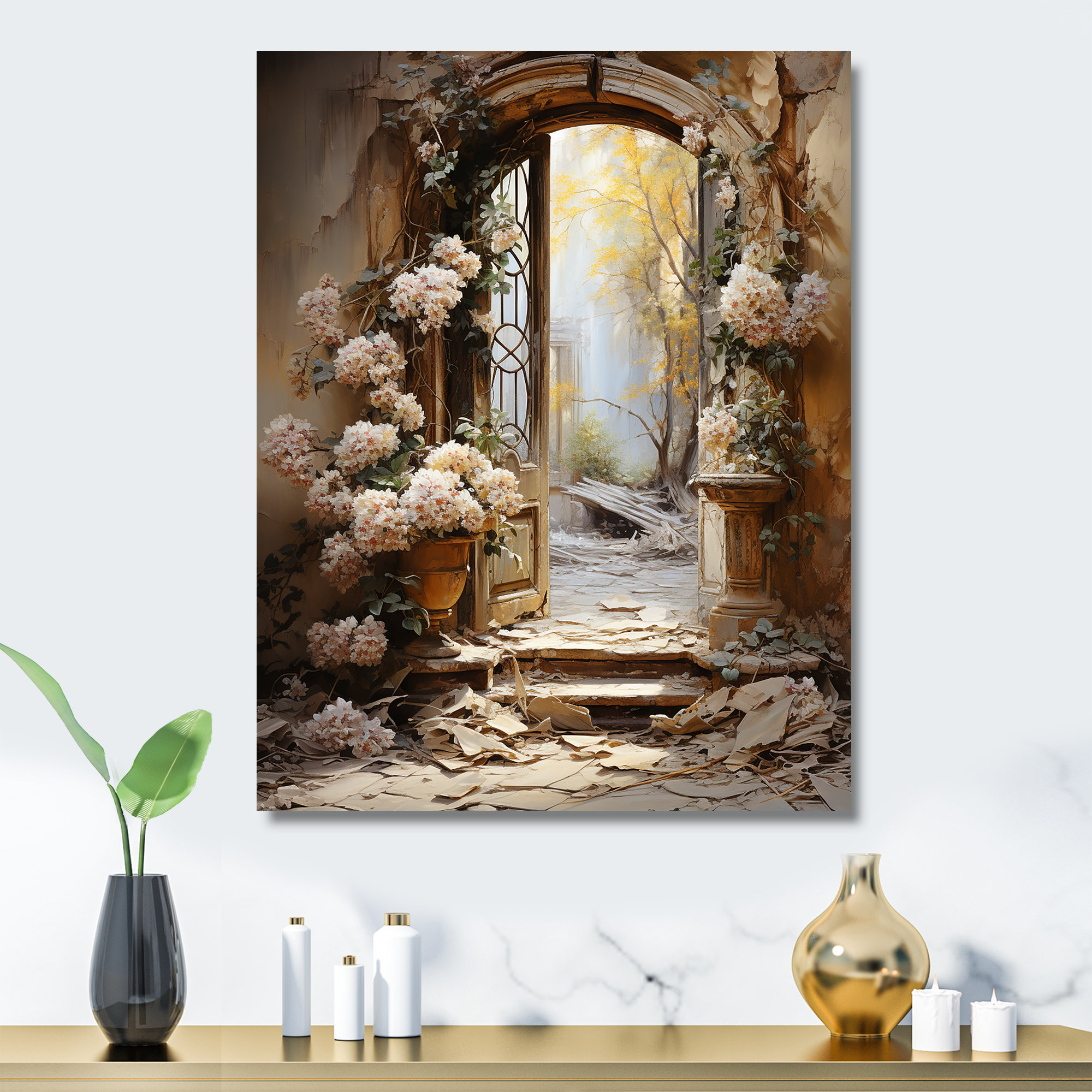 Lark Manor™ Ancient Ruins Blooms I - Fantasy Metal Wall Art | Wayfair