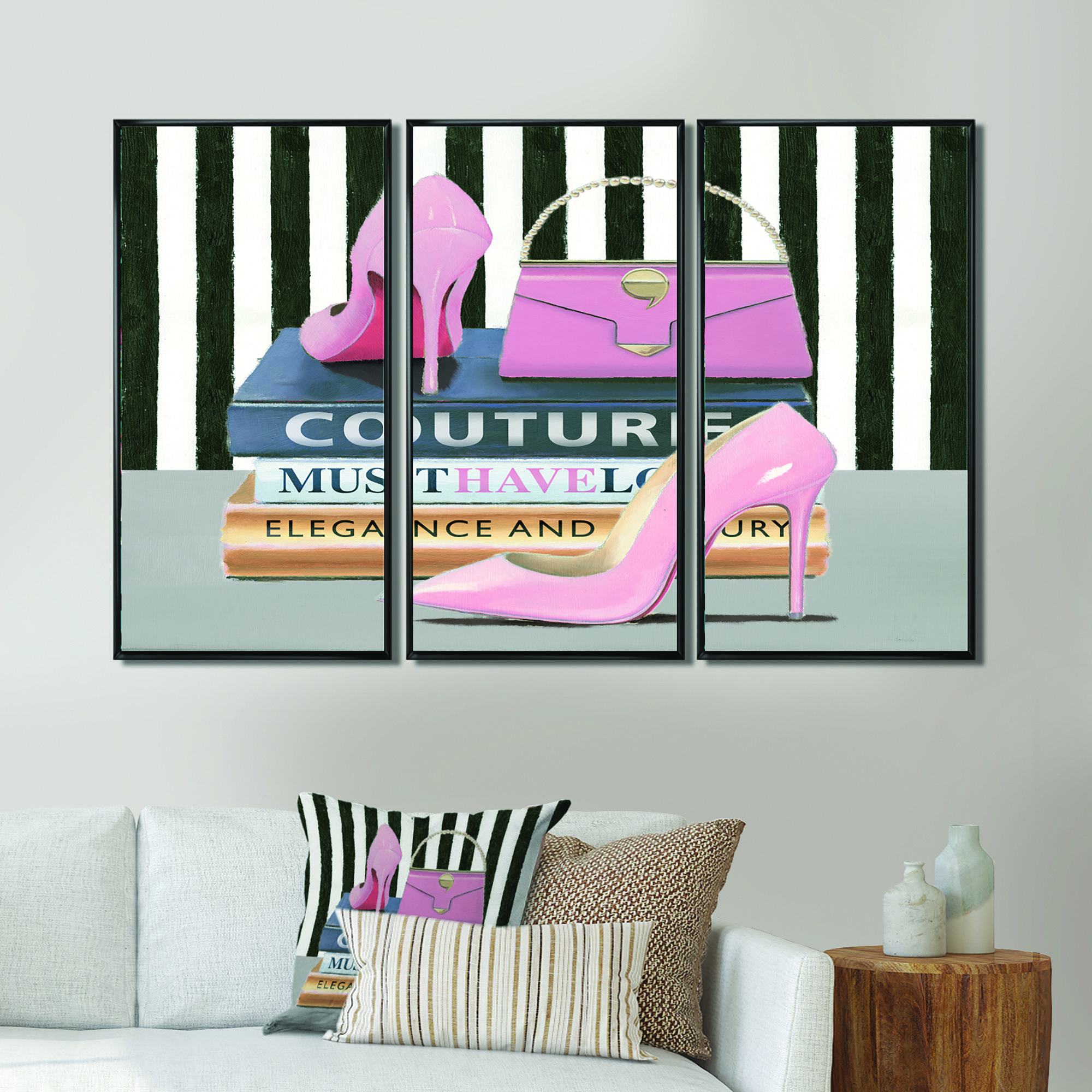 Design Art Glam Fashion High Heels VII - Traditional Framed Canvas Wall ...