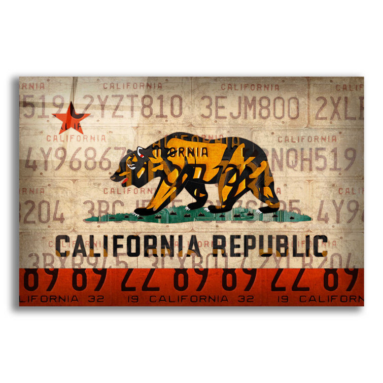 Williston Forge Cali State Flag License Plates On Plastic / Acrylic by ...