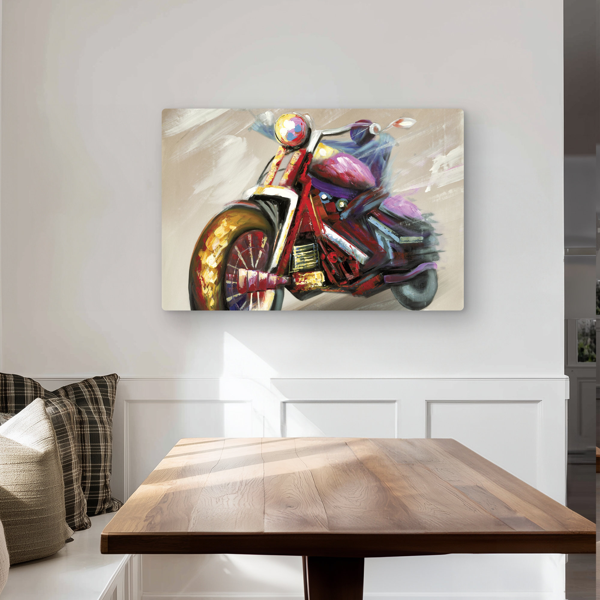 Lark Manor™ Abstract Motorcycle - Contemporary Metal Print for Home ...