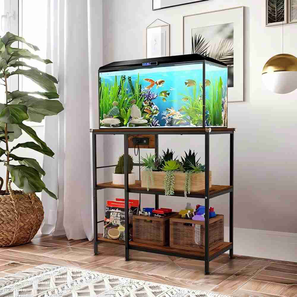 Tucker Murphy Pet™ Fish Tank Stand With Charging Station, Aquarium ...