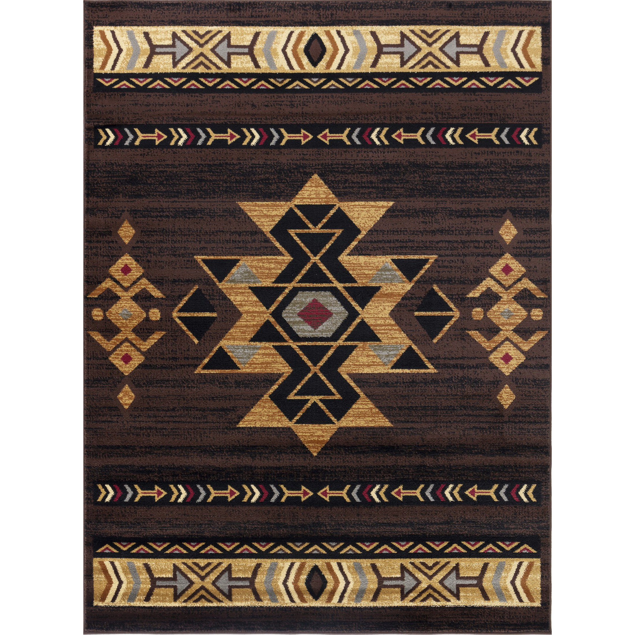 Dakota Fields Tribes Brown Rustic Southwest Area Rug | Wayfair