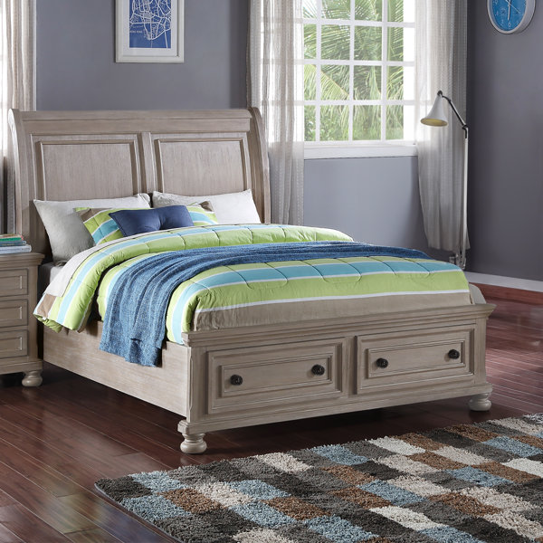 New Classic Allegra Wood Full Bed, Pewter | Wayfair