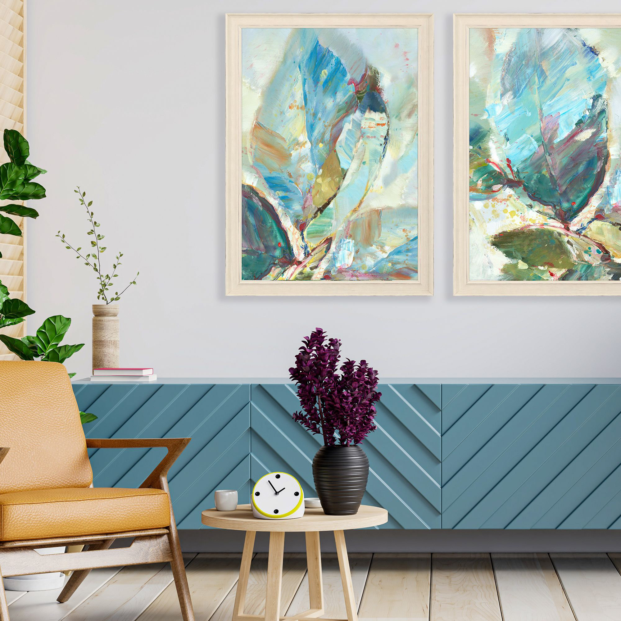 Lark Manor™ Aqua Leaf I | Wayfair