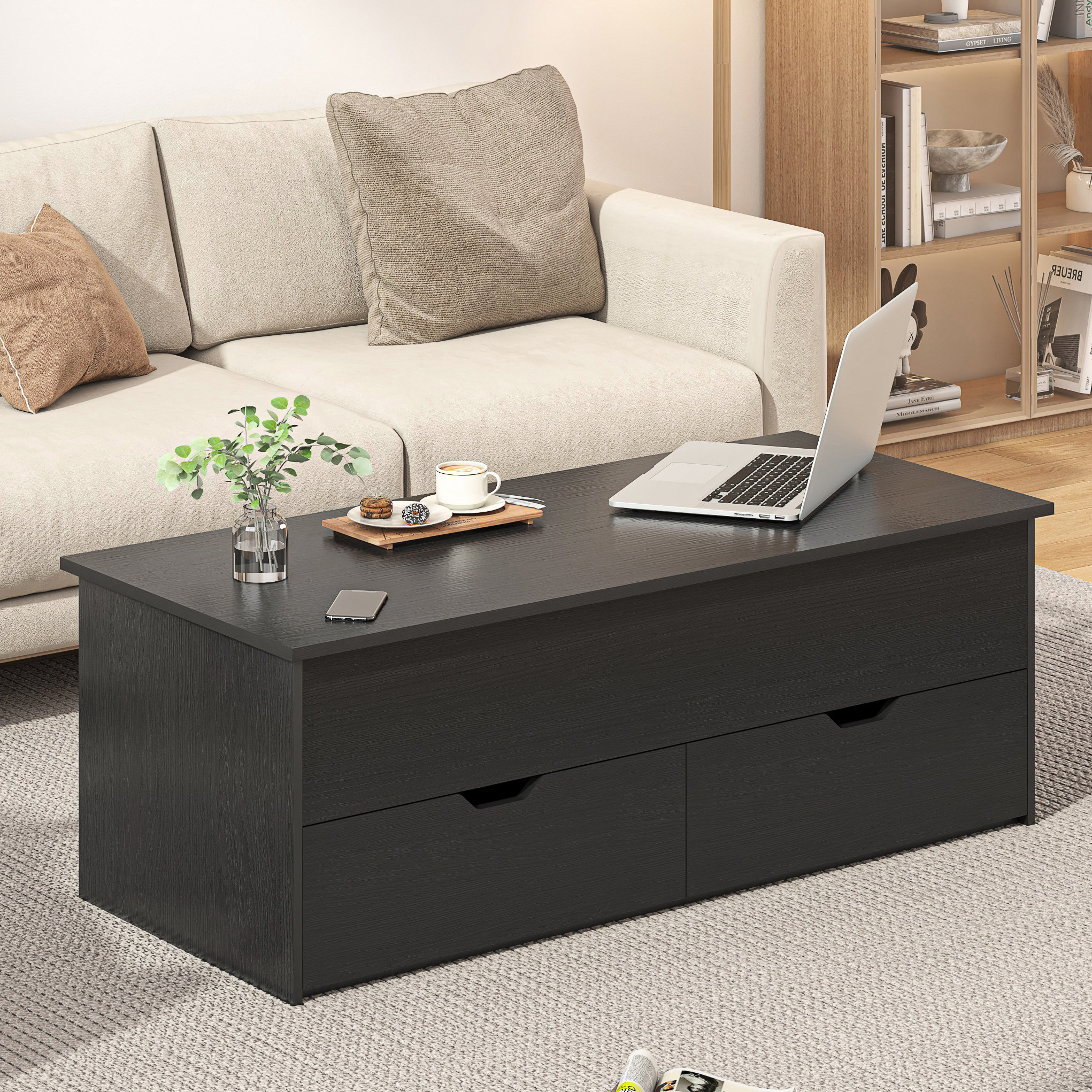 Latitude Run® Sandrell Lift Top Coffee Table Coffee Table with Storage ...
