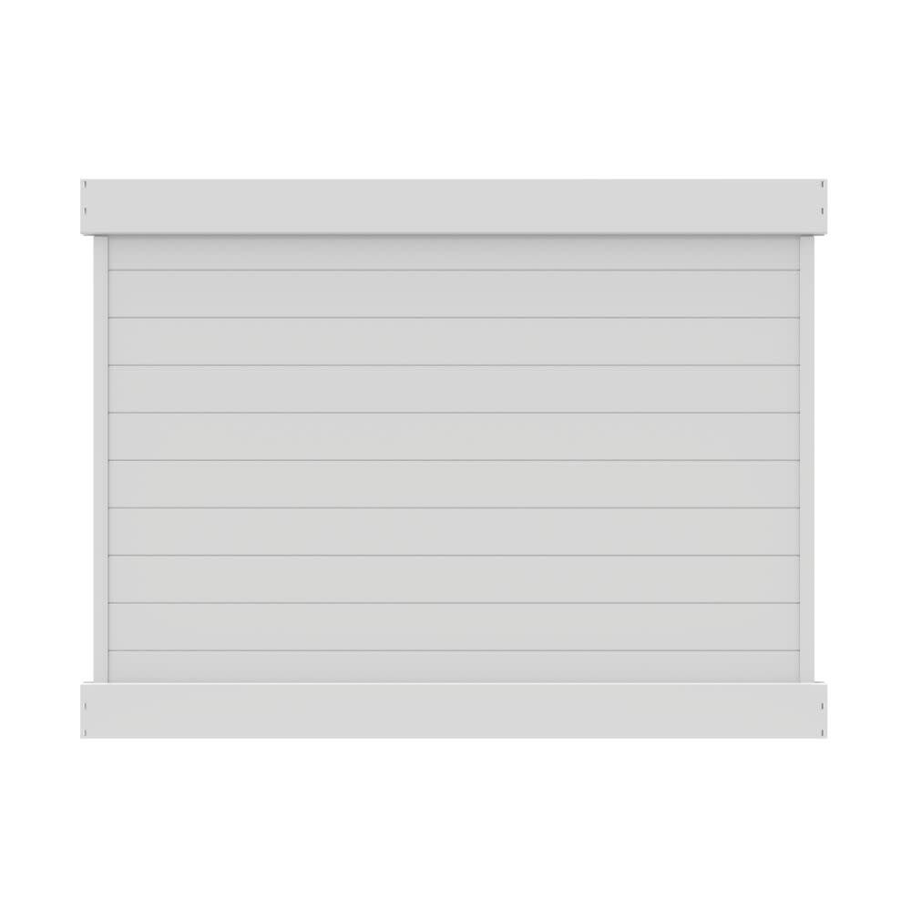 Barrette Outdoor Living Horizontal Fence White Vinyl Privacy Panel Kit ...