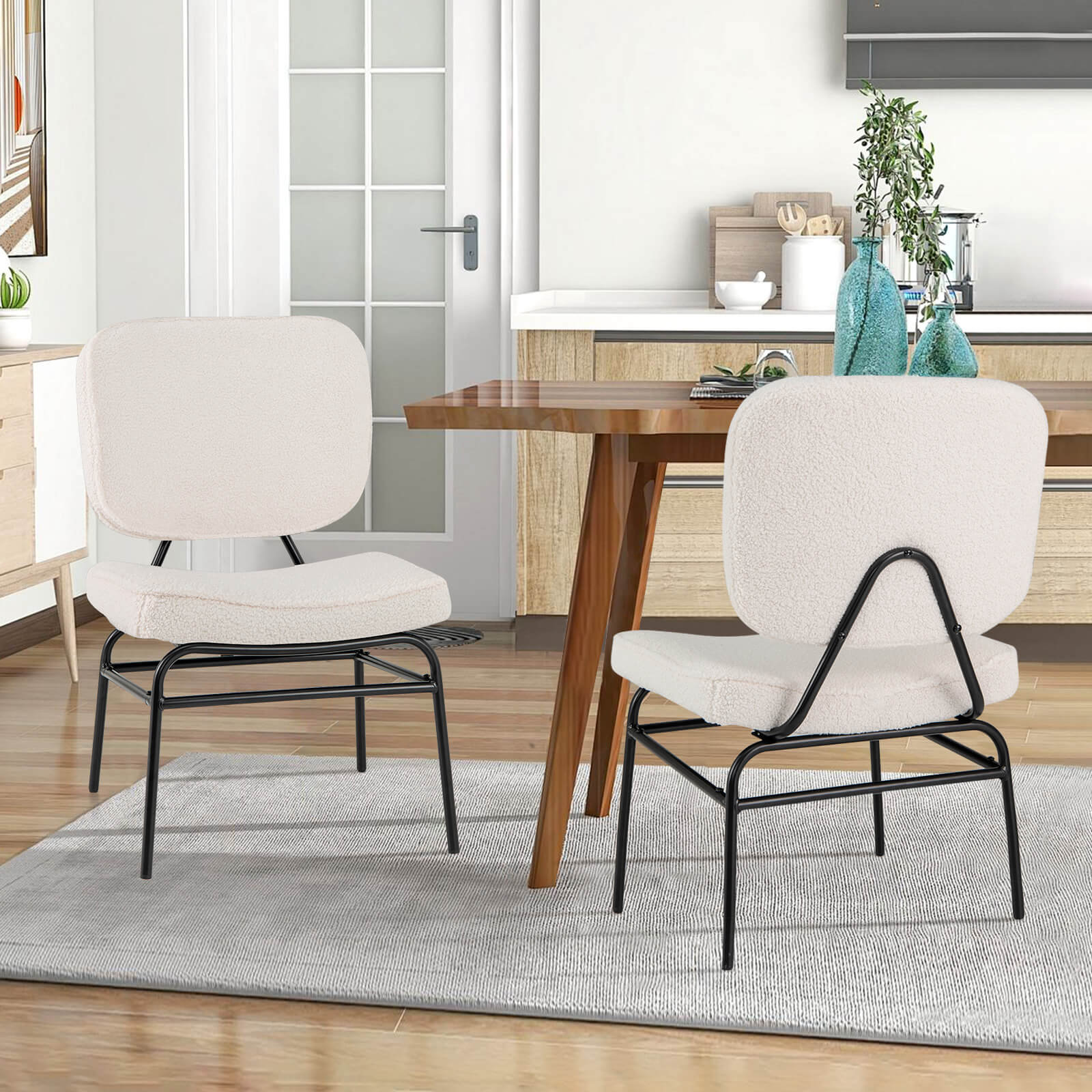 George Oliver 2 Pcs Upholstered Accent Chair With Sponge Padding ...