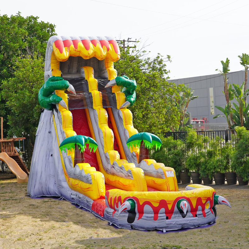 JumpOrange 19 FT T-Rex Dinosaur Commercial Grade Water Slide with Pool ...