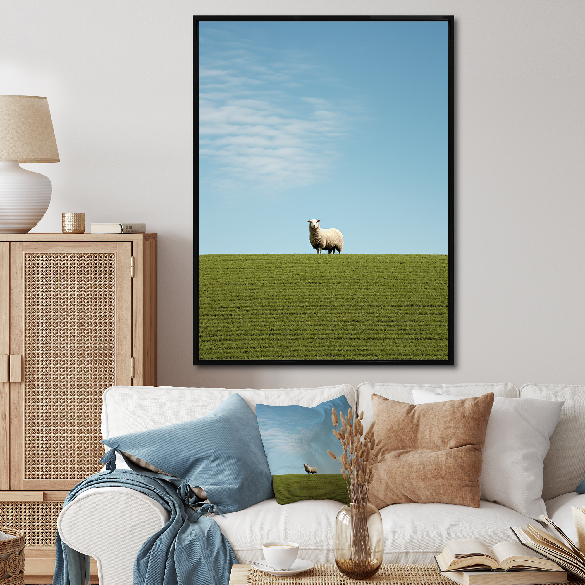 Gracie Oaks Sheep Minimalistic Solitude - Animals Canvas Print ...