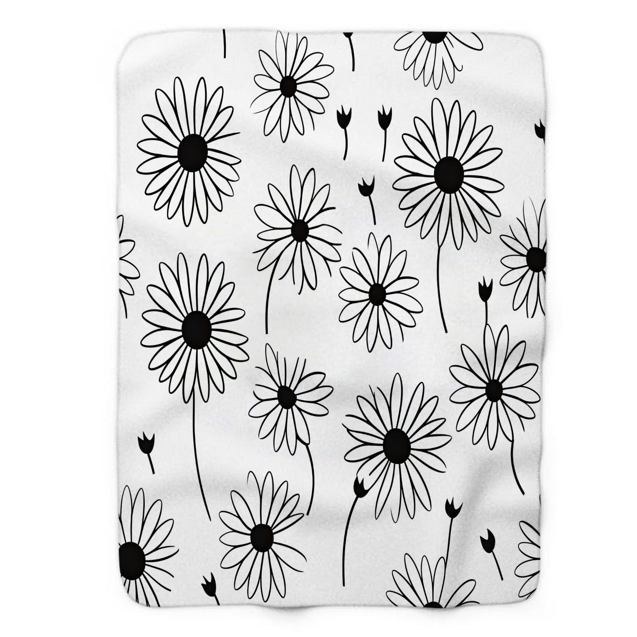 MentionedYou Inked Daisy Bouquet - 1 Piece Premium Sherpa Blank Throw ...
