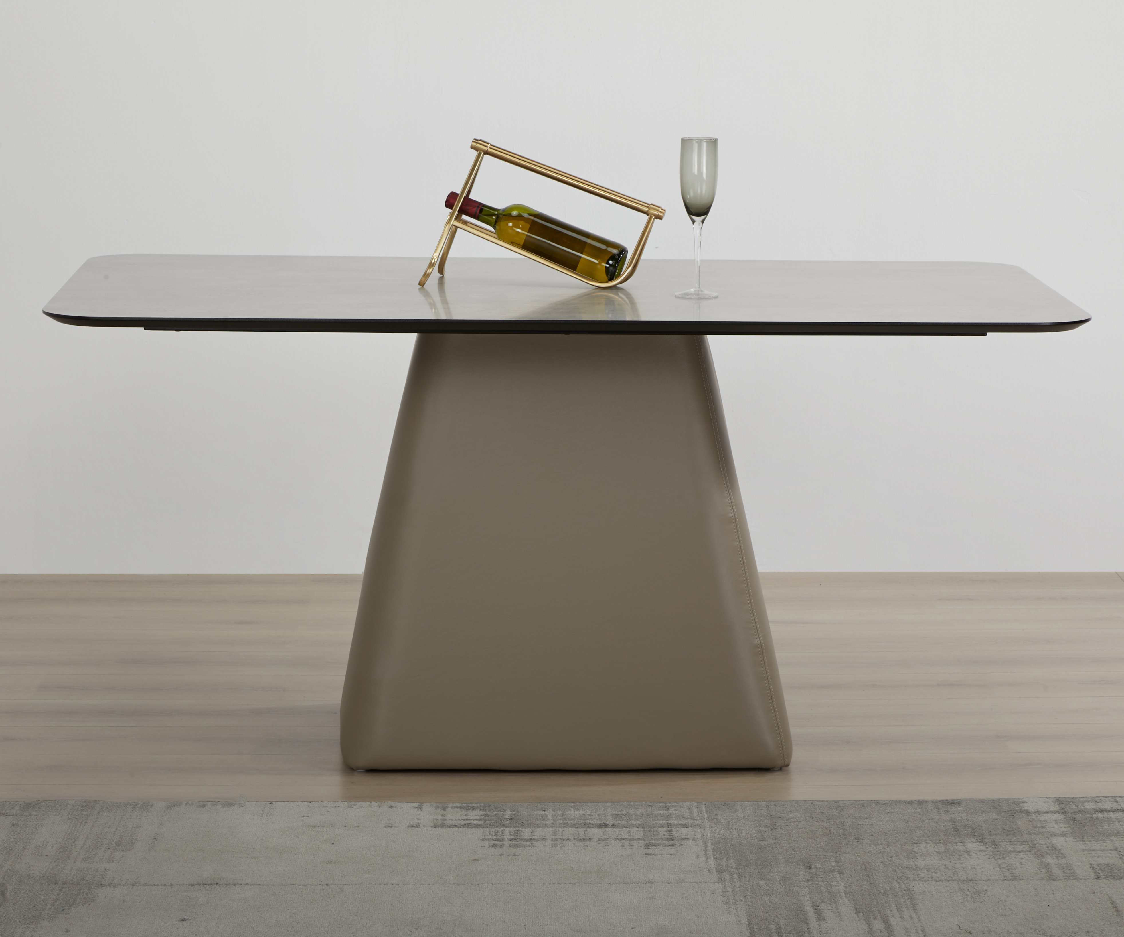 Latitude Run® 63“ Modern Rectangular Gray Dining Table with Tapered ...