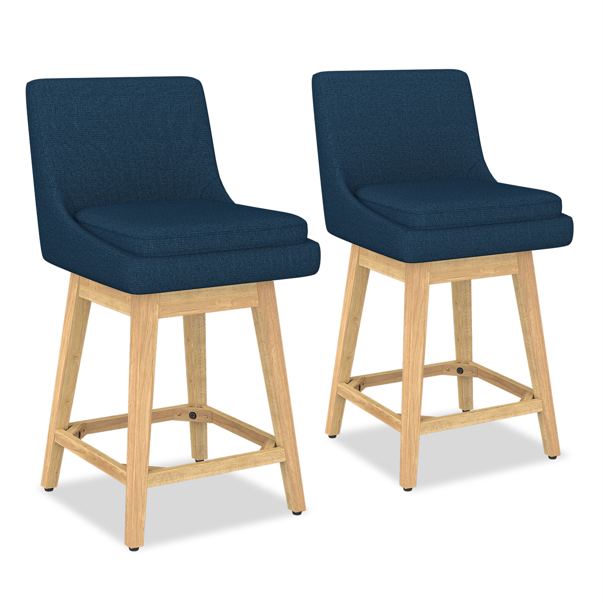 George Oliver Malakeh Swivel Upholstered With Solid Wood Frame | Wayfair