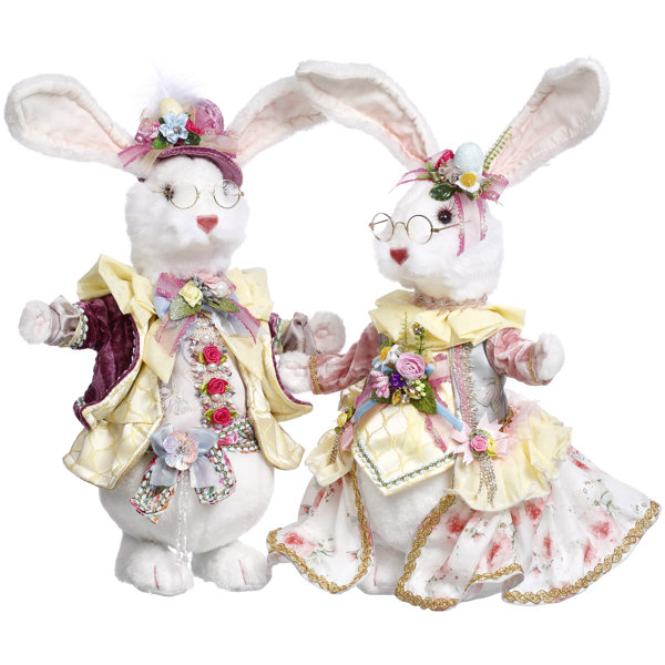 Mark Roberts Fluffy Chubby Rabbit - 15 Inches Set Of 2 - Wayfair Canada