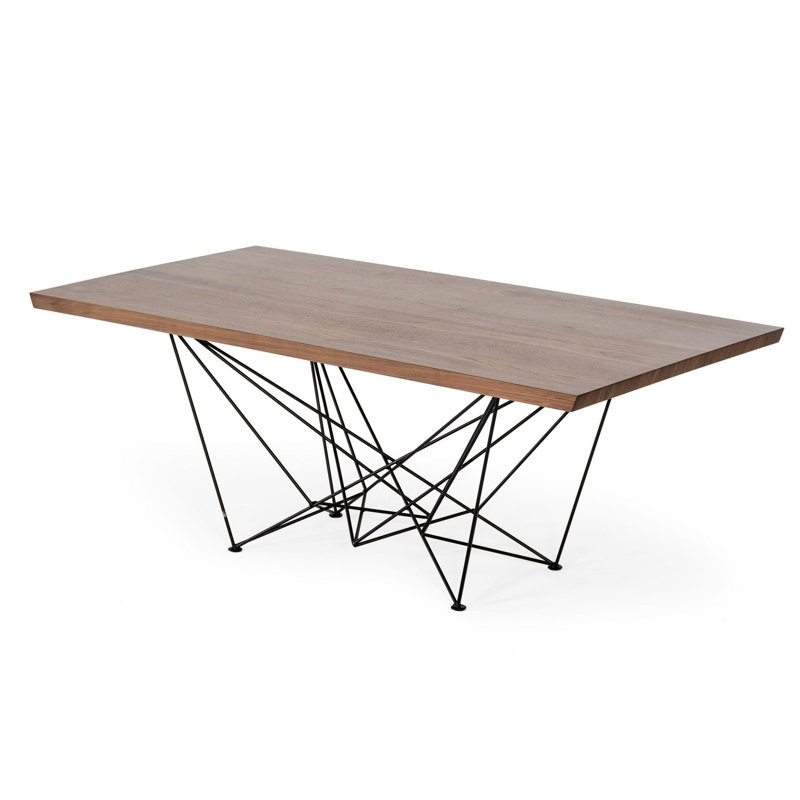 Benjara 79 Inch Dining Table, RectangularTop, Modern Black Metal Base ...