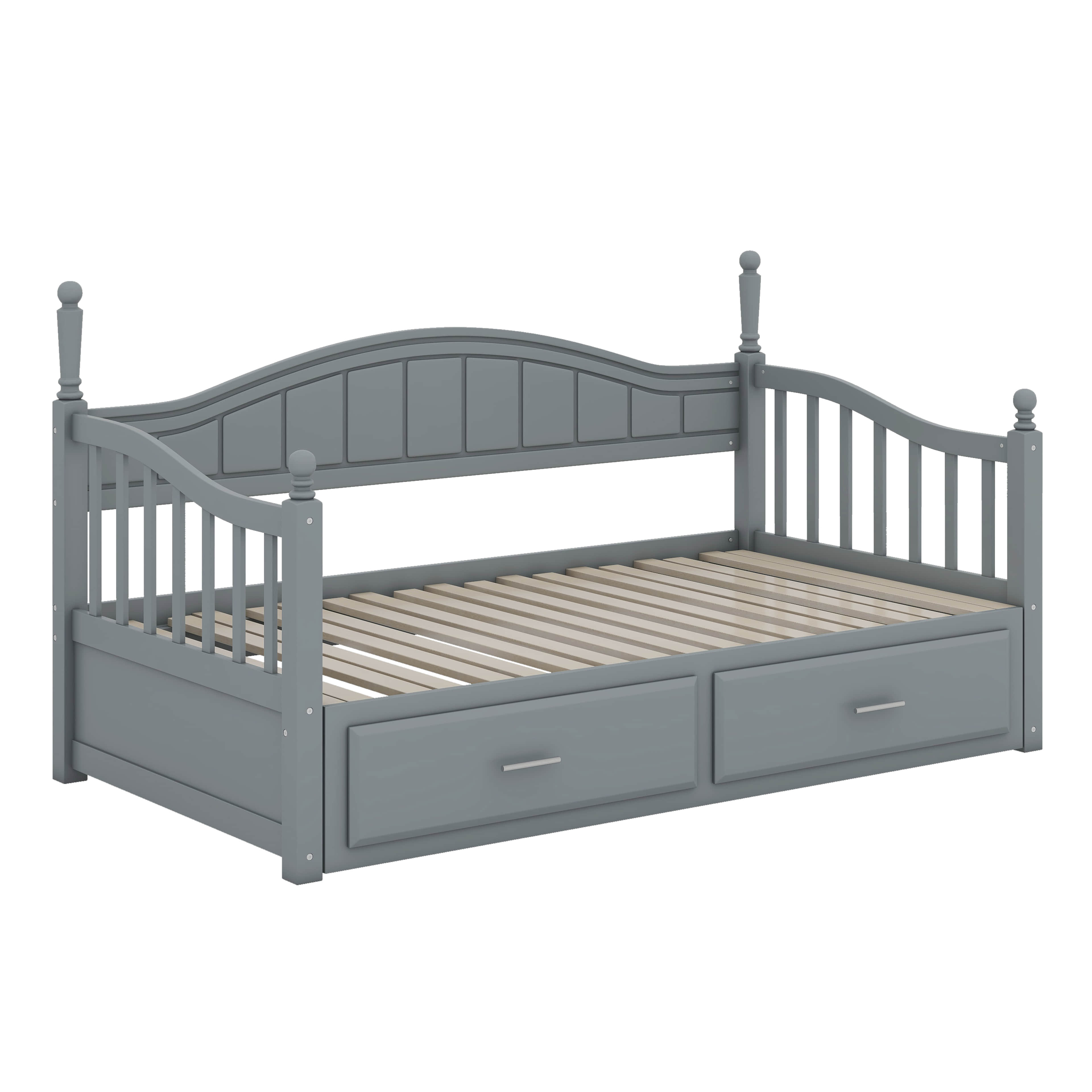 August Grove® Cladia Wooden Twin Size Daybed With Twin Size Trundle ...