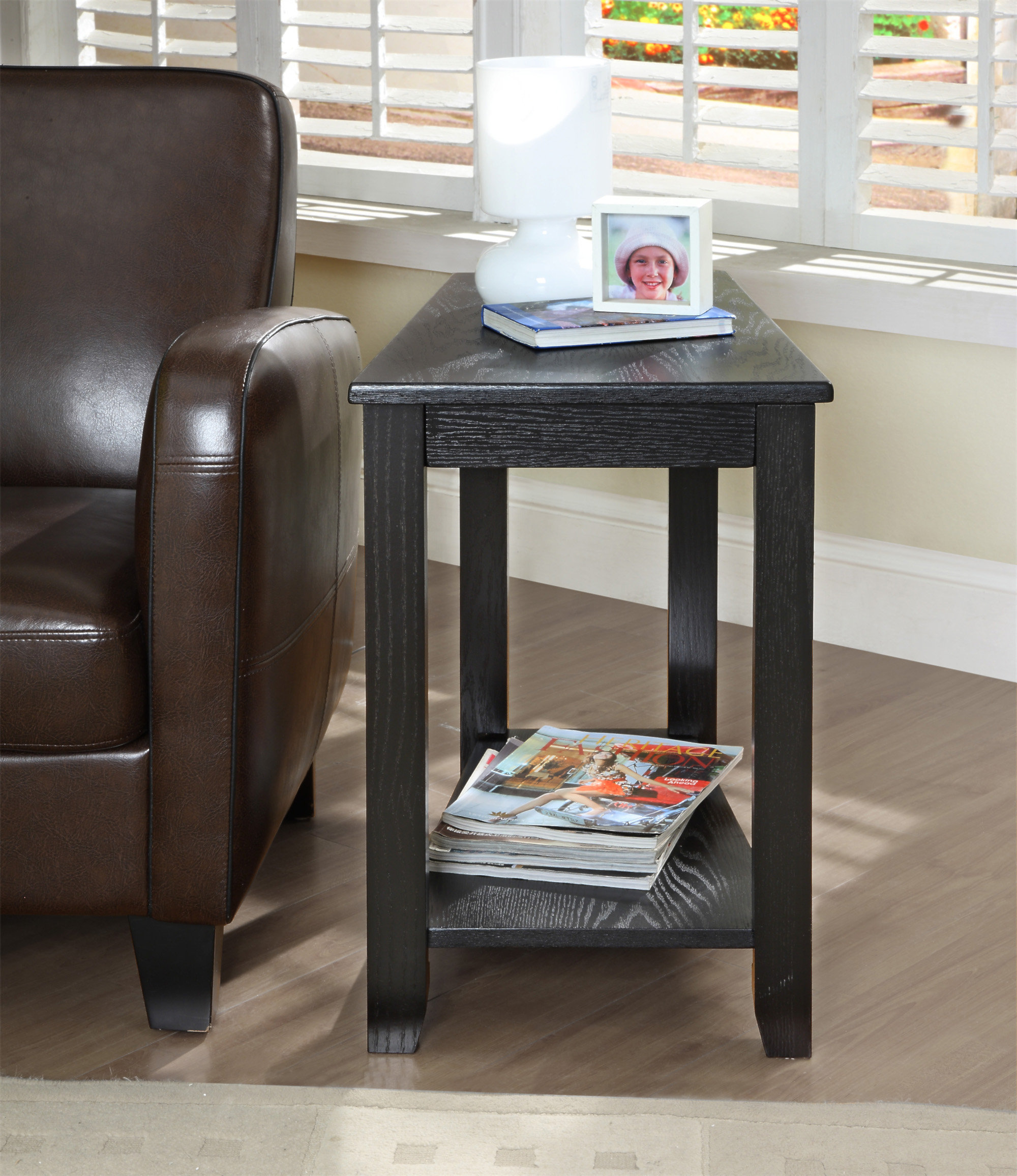 Lark Manor™ Stylish Wedge-Shaped Side Table With Extra Storage For Home ...