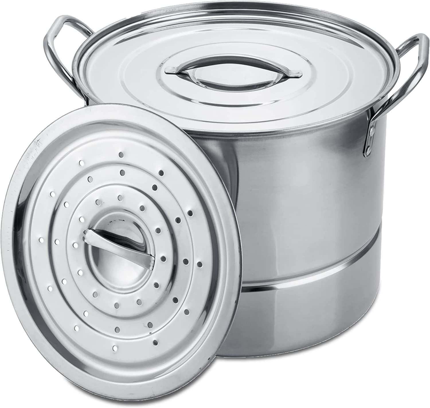 Alpine Cuisine 6qt Stainless Steel Stock Pot With Steamer Rack ...