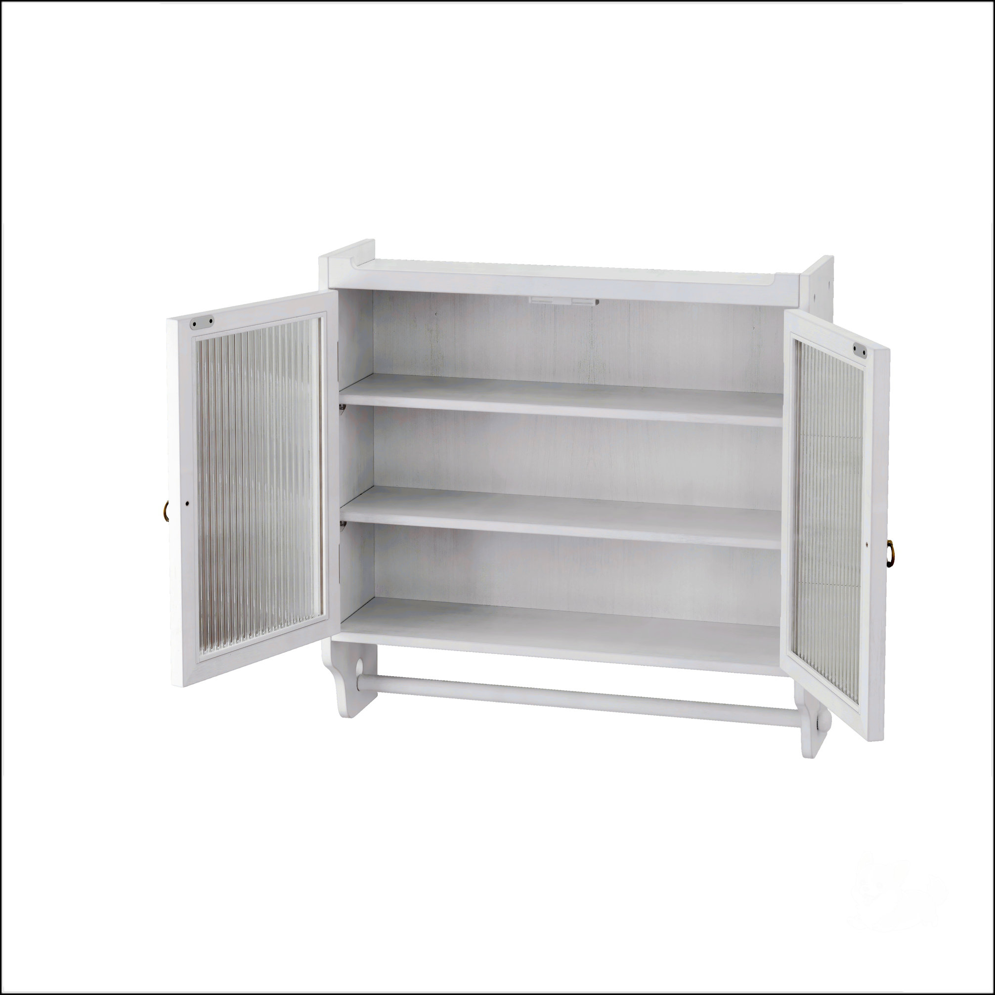 Breakwater Bay 24.8"Glass Door Vintage Double Door Wall Cabinet | Wayfair