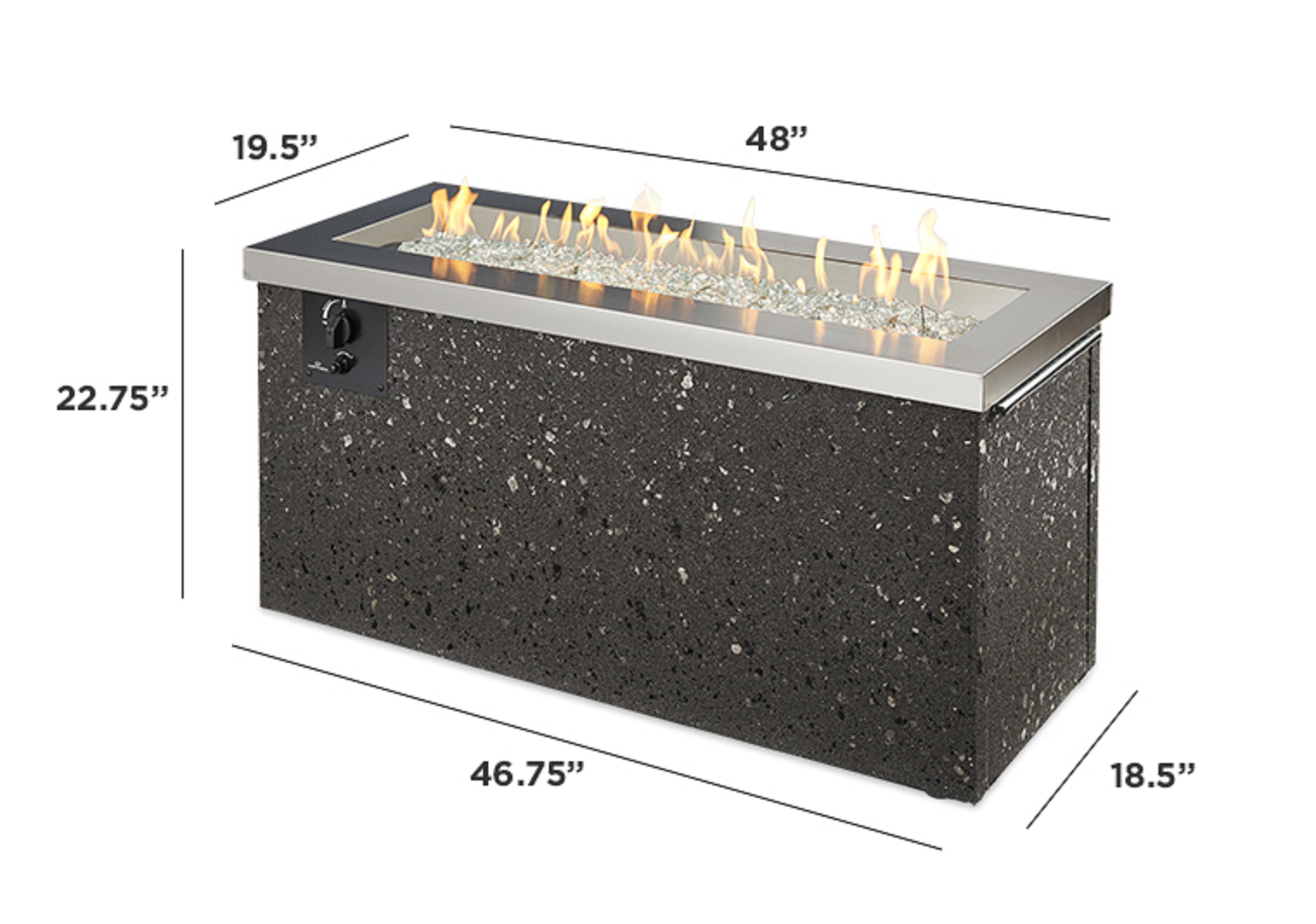 The Outdoor GreatRoom Company Crystal Fire Stucco Propane/Natural Gas ...