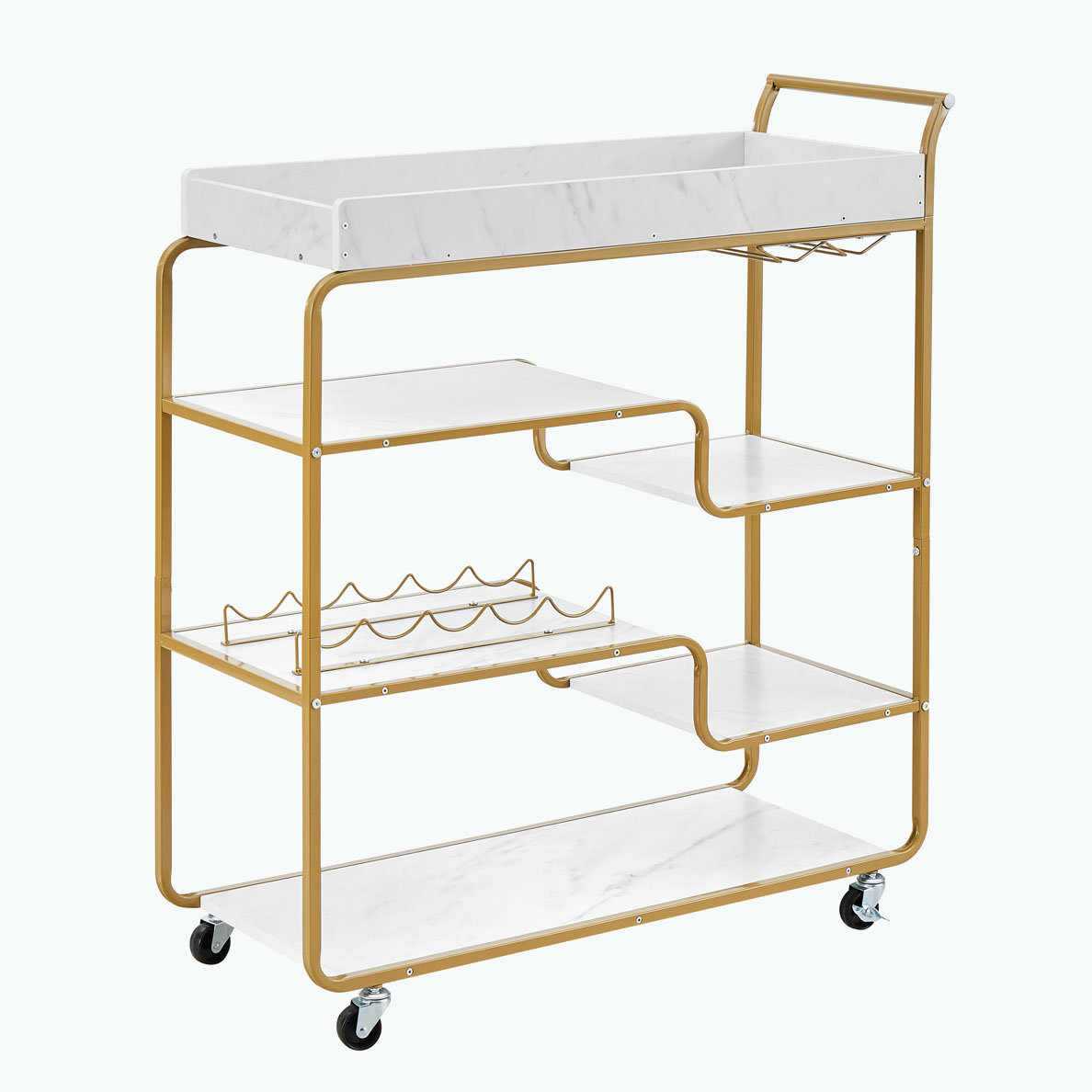 Mercer41 Storage Rolling Serving Cart with Lockable Wheels | Wayfair