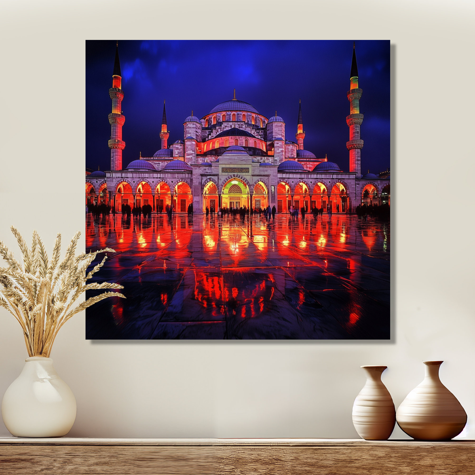 Ophelia & Co. Ottoman Mosques At Night Istanbul II - Islam Metal Wall ...