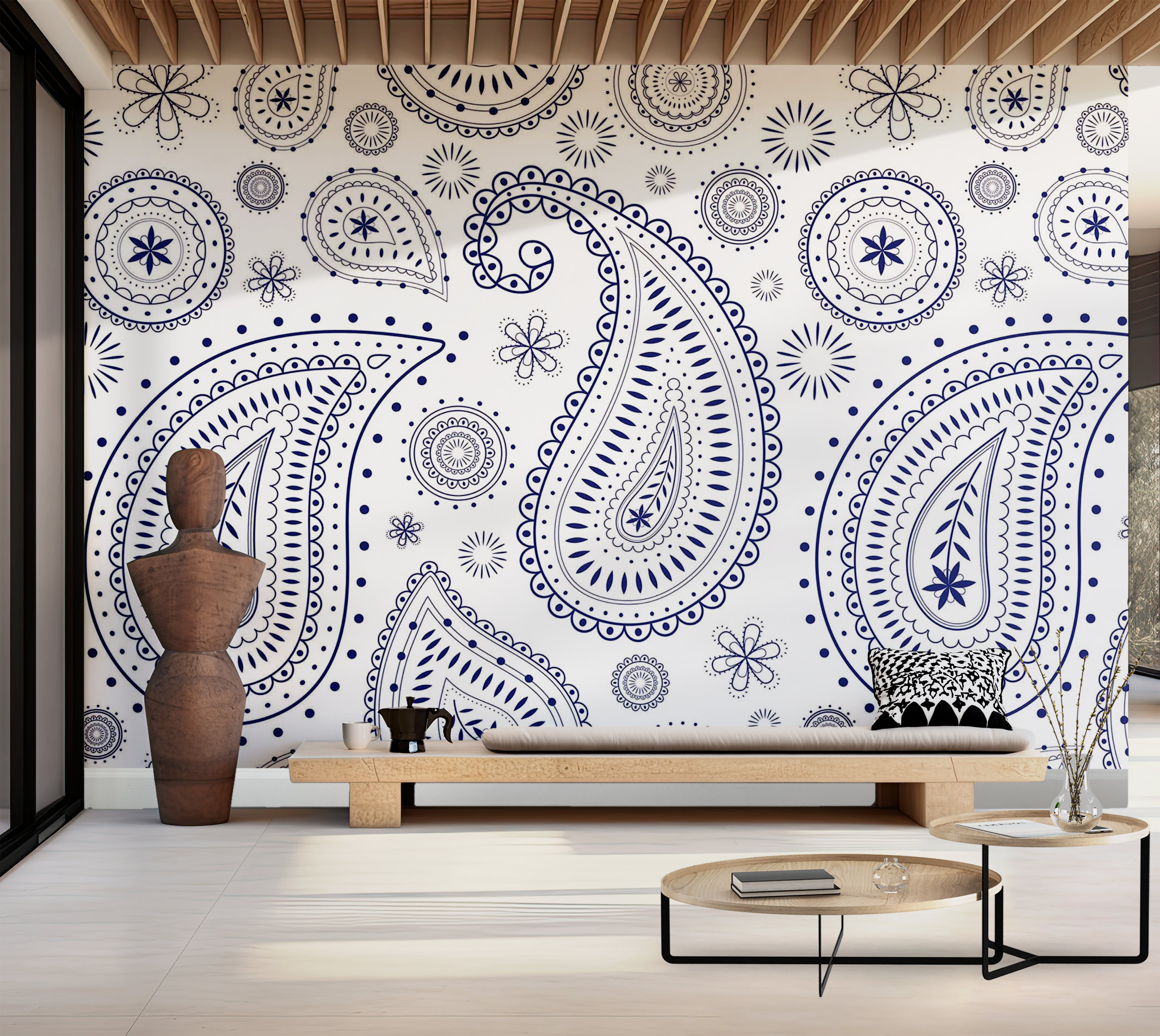 Red Barrel Studio® Premium Wallpaper Wall Mural - Paisley Pattern | Wayfair