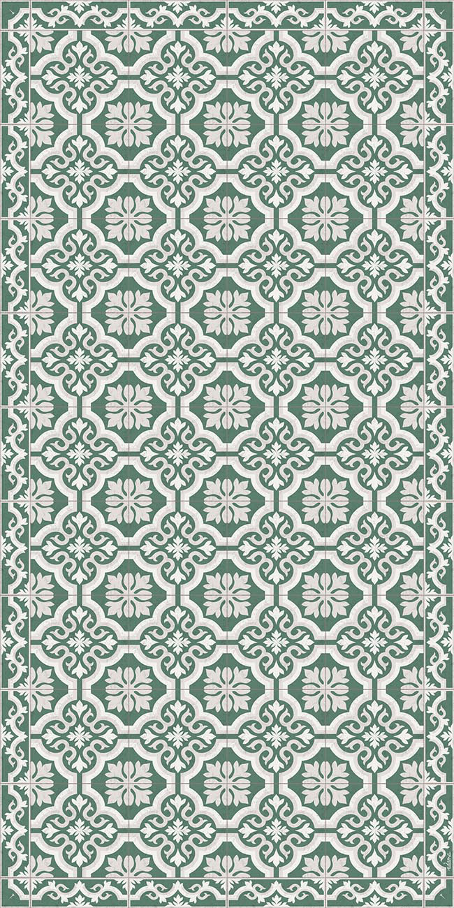ADAMA LLC Gracia Geometric Vinyl Area Rug in Green | Wayfair