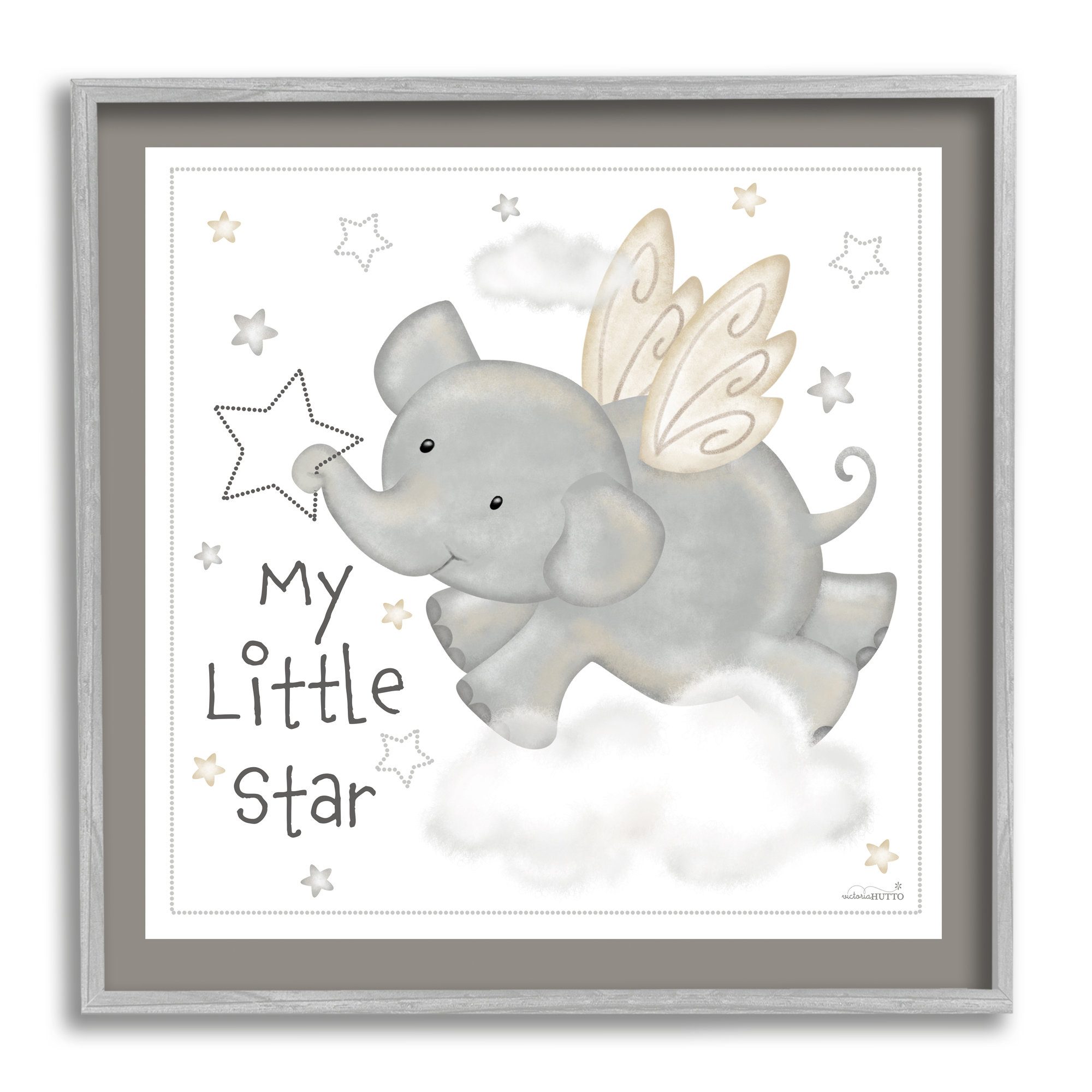 Zoomie Kids My Little Star Elephant Framed Giclee Art Design By ...
