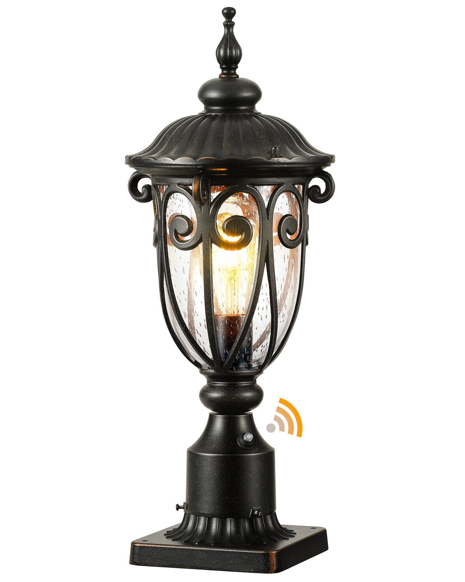 Ebern Designs Dusk to Dawn Outdoor Lamp Post with Pier Mount Base | Wayfair