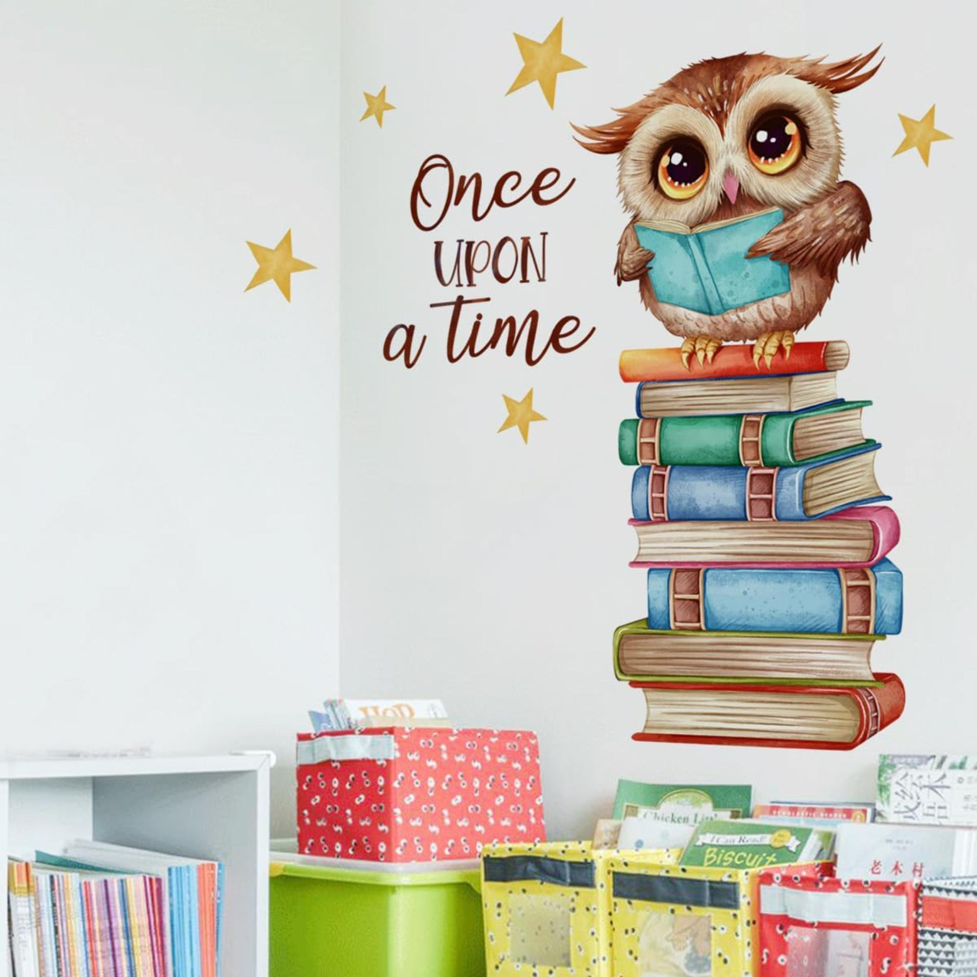 Zoomie Kids Owl Books Educational Wall Decals Reading Corner Wall ...