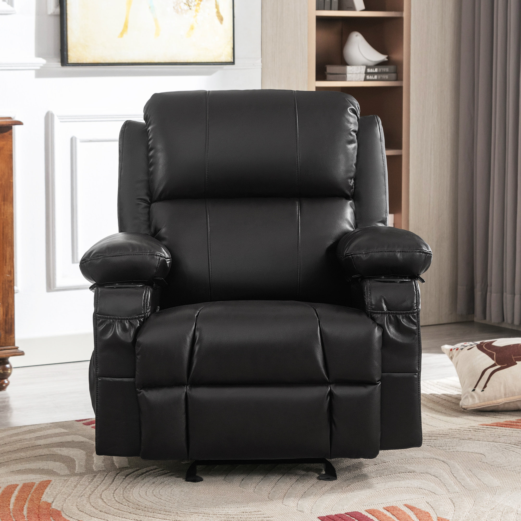 Latitude Run® Recliner Chair Rocking Chairs For Adults With 2 Cup ...