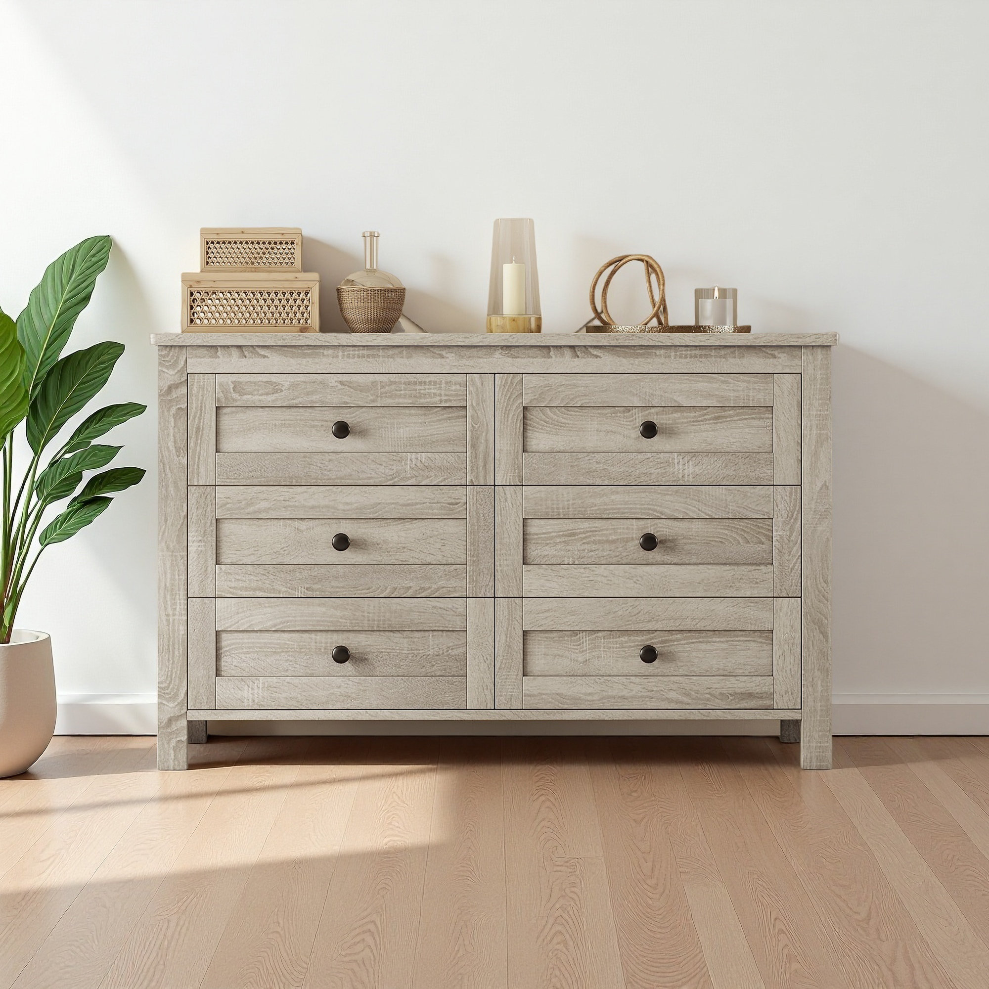 Lark Manor™ Retro Farmhouse Style Wooden Dresser With 6 Drawer | Wayfair