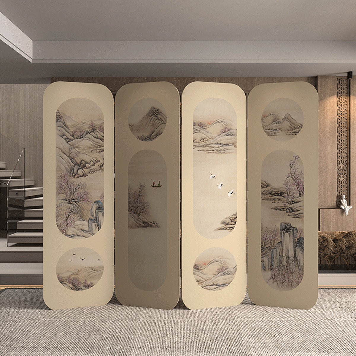 abodeappeal 70.87" Beige Rectangular Canvas Room Dividers - Wayfair Canada