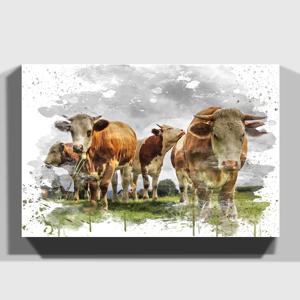 Brambly Cottage 'Cows in the Meadow' Graphic Art Print | Wayfair.co.uk