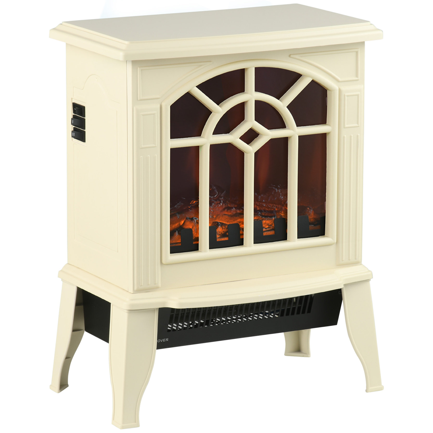 Winston Porter 18" Electric Fireplace Heater, Freestanding Fire Place ...