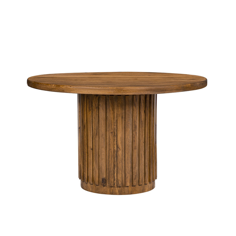Millwood Pines Braydon Wooden Pedestal Dining Table with Carved Base ...