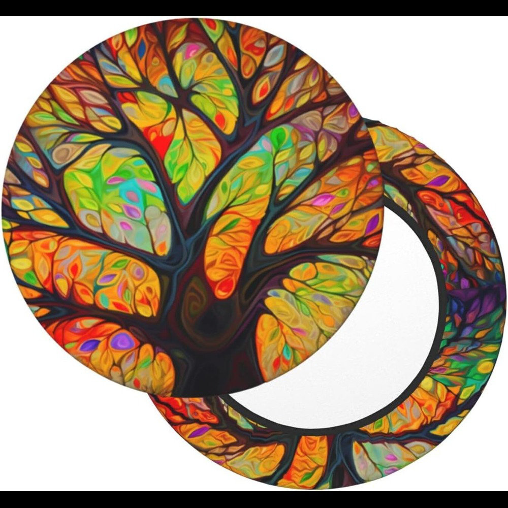 Red Barrel Studio Tree Of Life Colourful Tree Bar Stool Covers Round ...