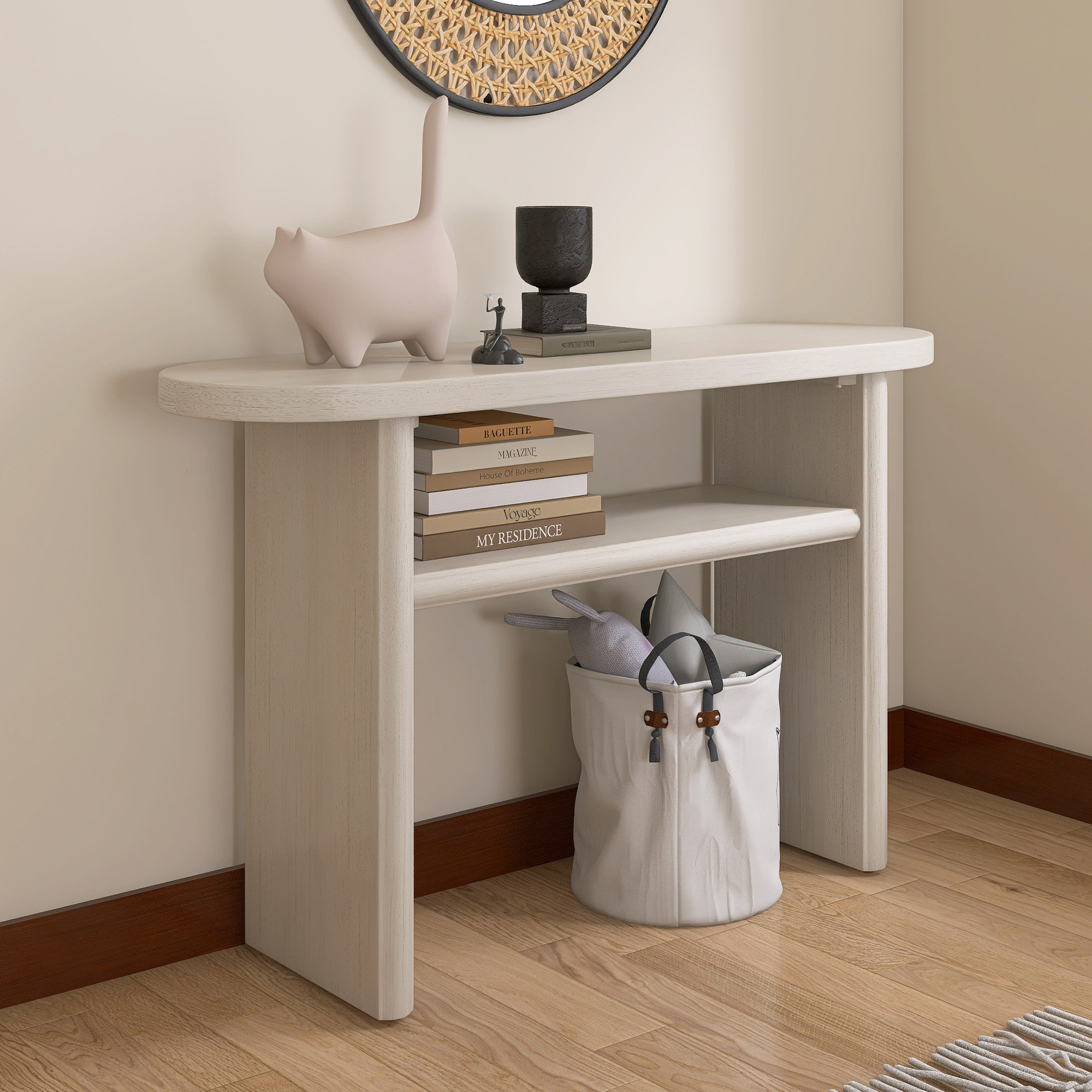 Latitude Run® Elegant Minimalist Console Table With Rounded Edges | Wayfair