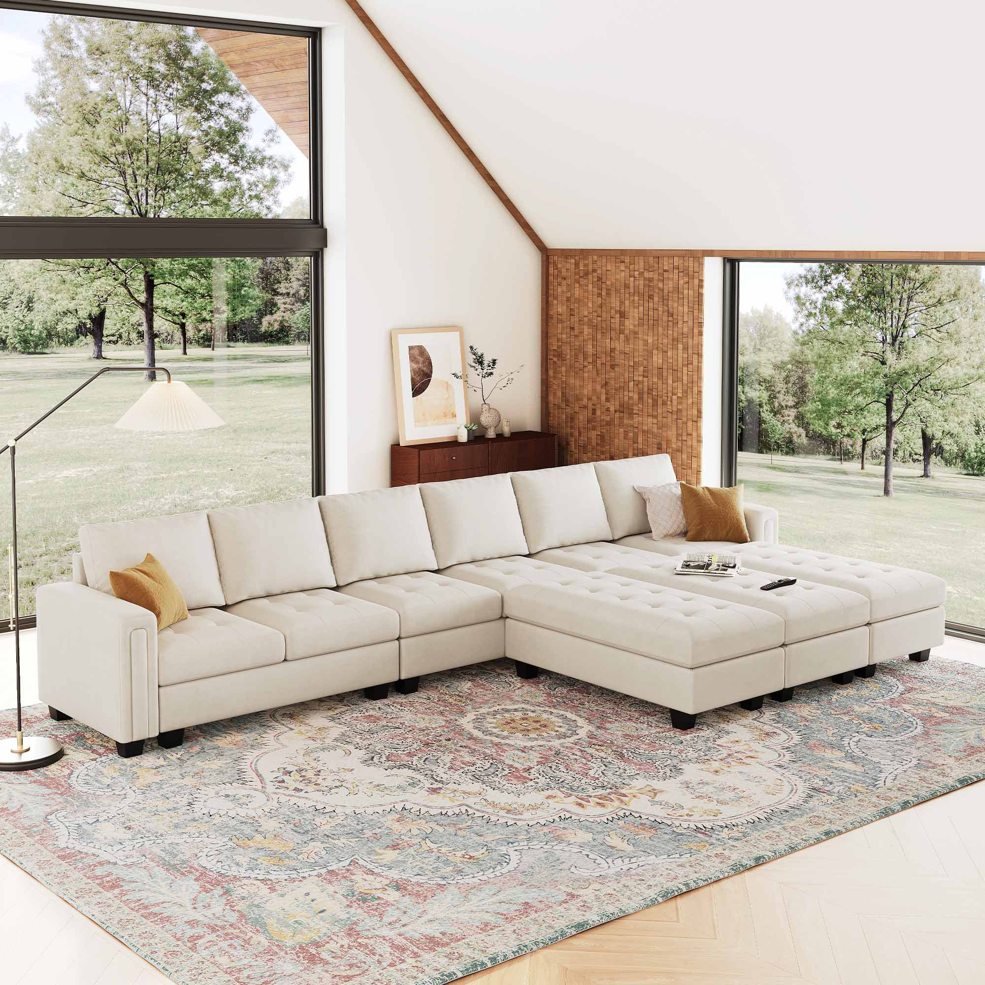 Mercer41 Shavera 7 Piece Oversized 154 2 Wide U Shaped L Shaped